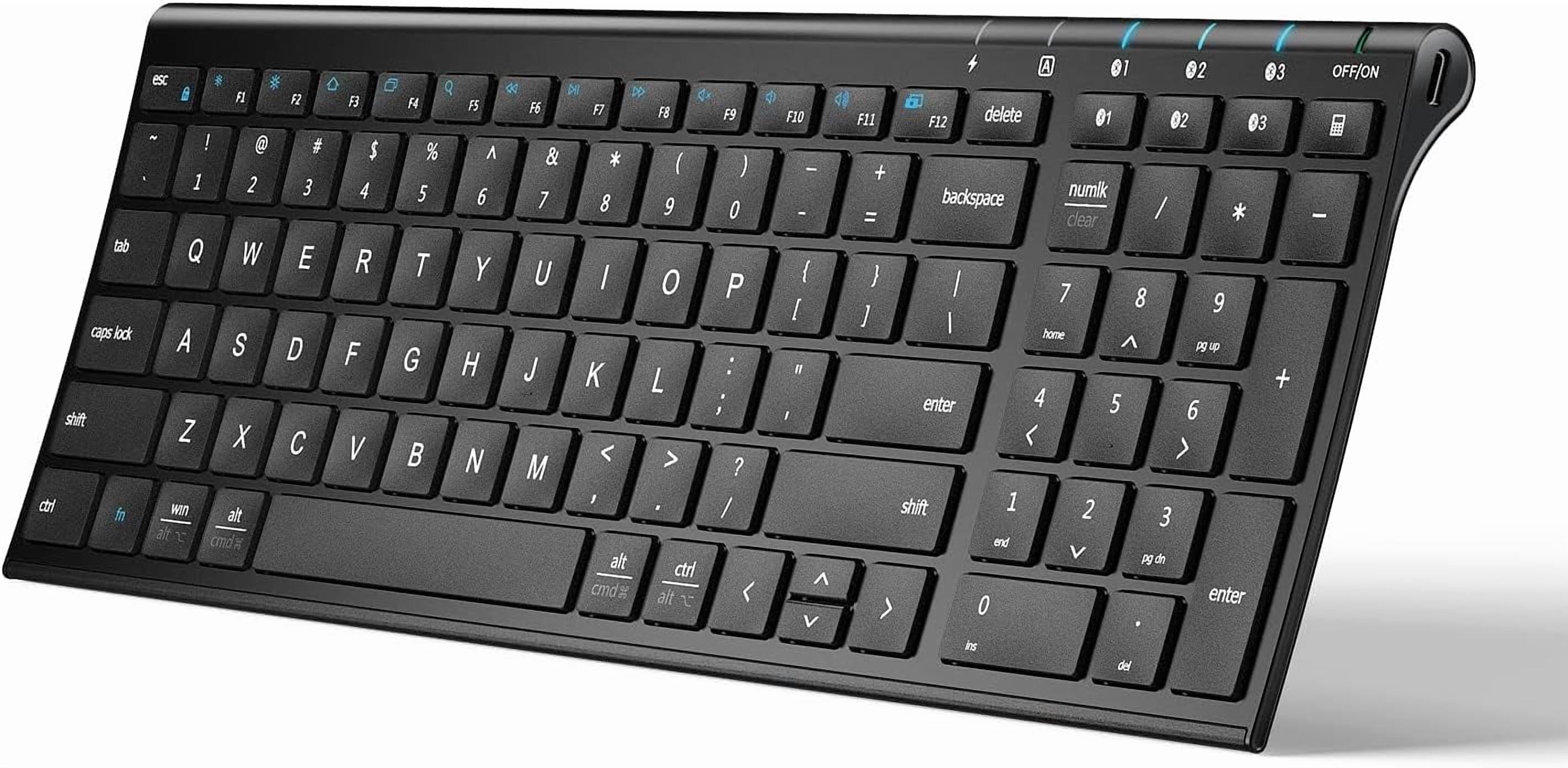 BK10 Bluetooth Keyboard, Universal Bluetooth 5.1 Wireless Keyboard with ...