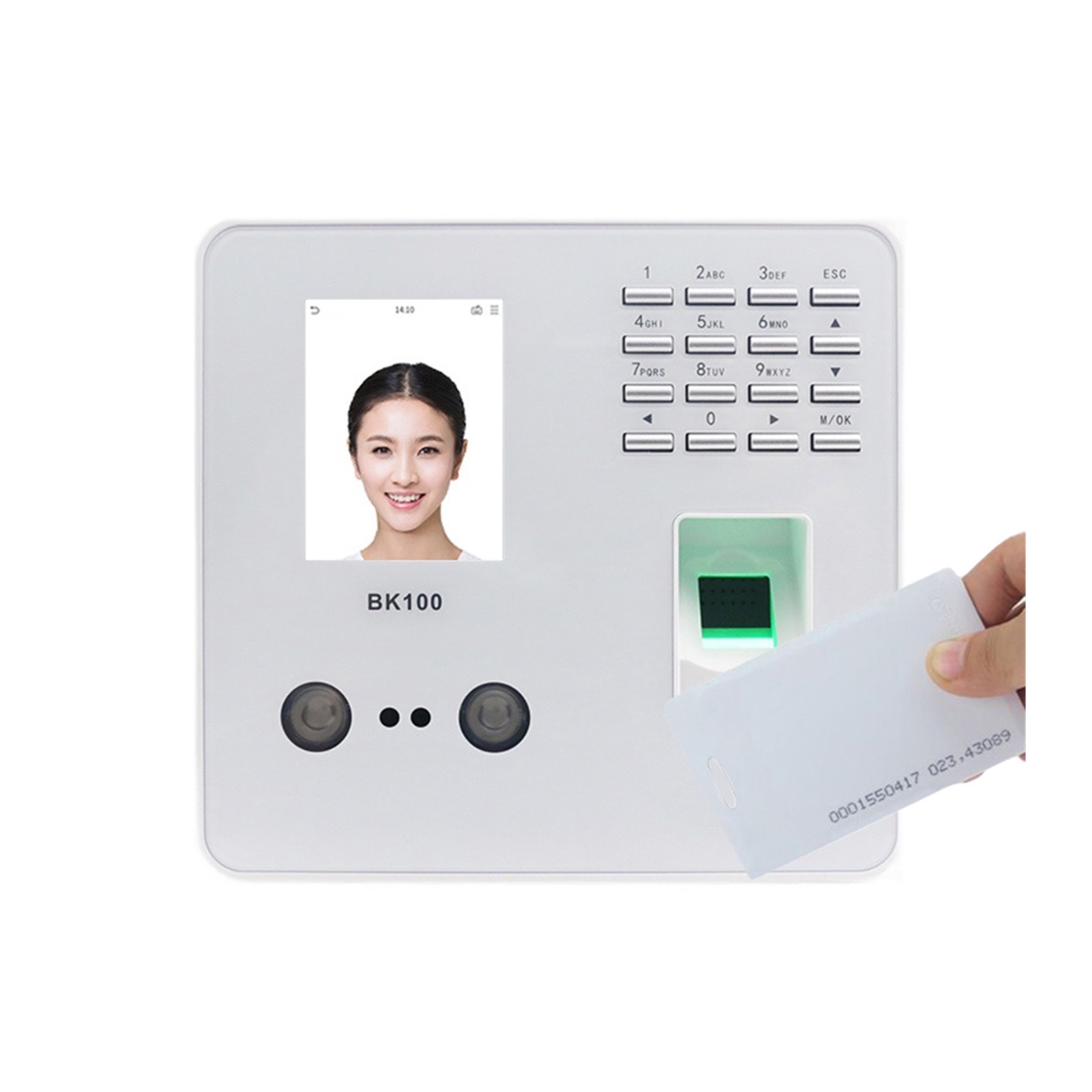 BK100 /IP Biometric Fingerprint Face Recognition Employee Time Attendance Machine With keyboard ...