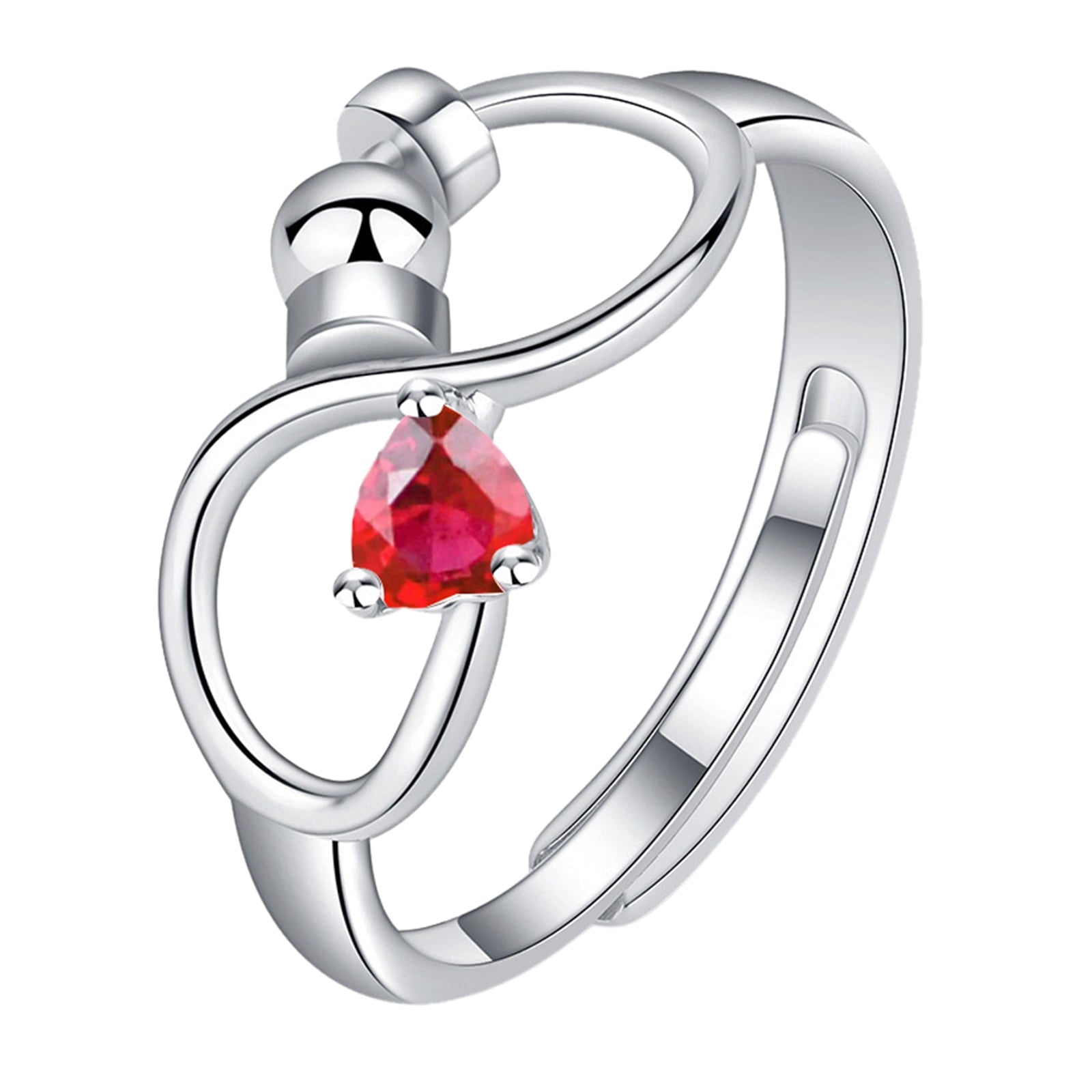 BKBP 12 Birthstone Diamond Ring Anti Anxiety Decompression Rotating ...