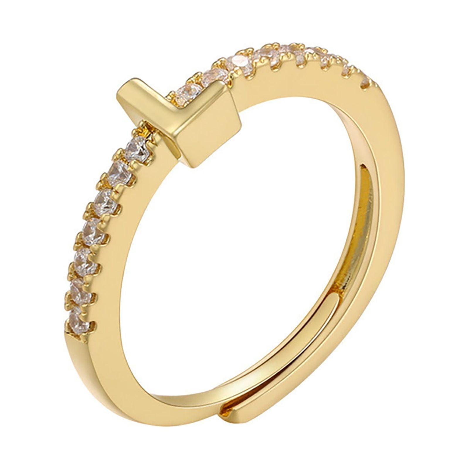 BKBP 26 Letters Ring Initials Letter Adjustable Opening Women Classic ...