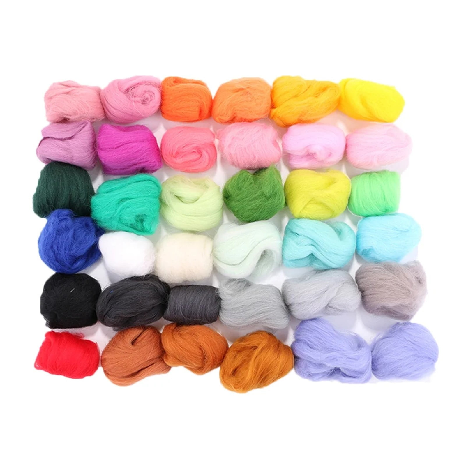 BKBP 36 Colors Wool Roving Fiber, Needle Felting Wool Yarn for Hand DIY ...
