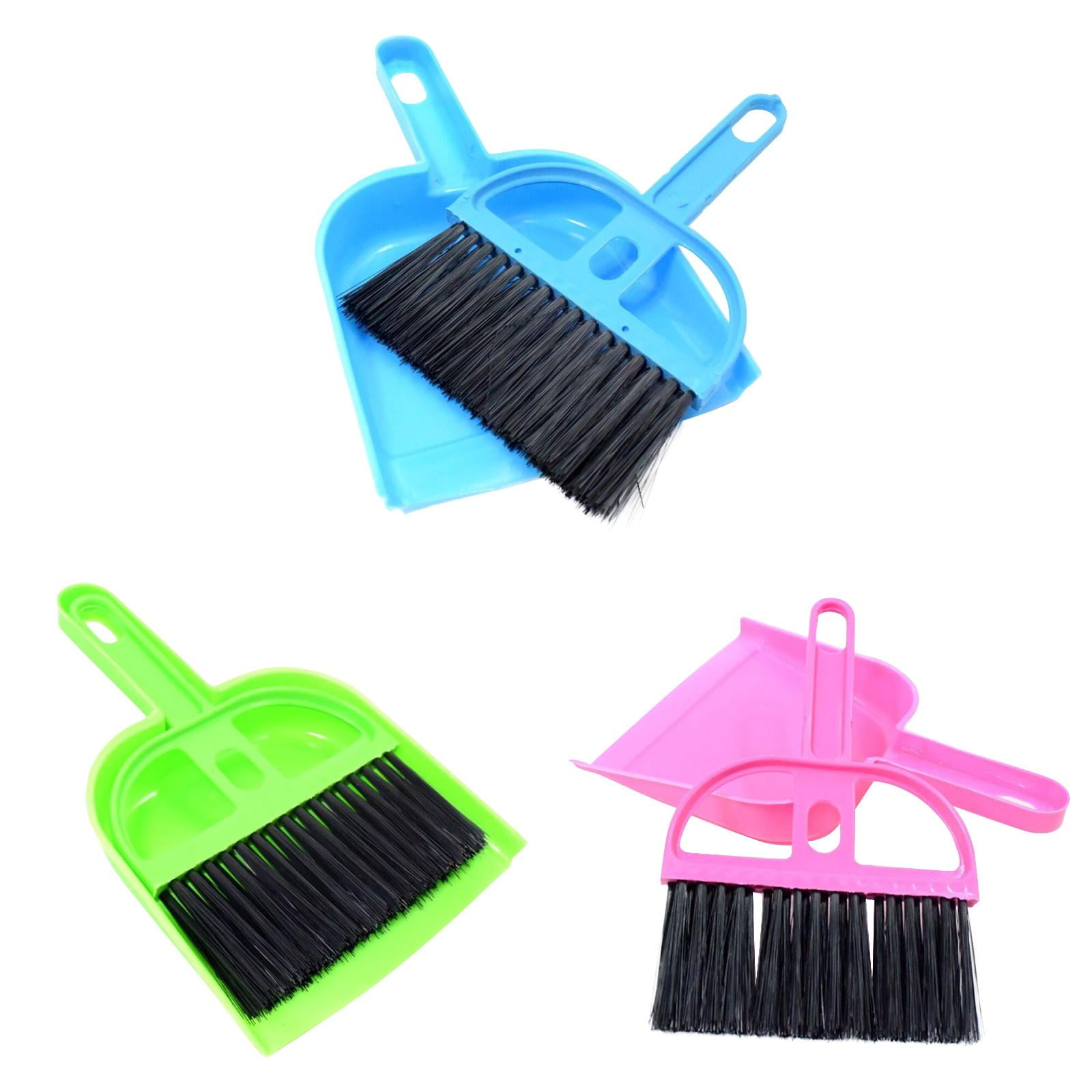 BKBP 3pc Mini Cute Dustpan and Broom Brush Set Whisk and Dust Pans Hand ...
