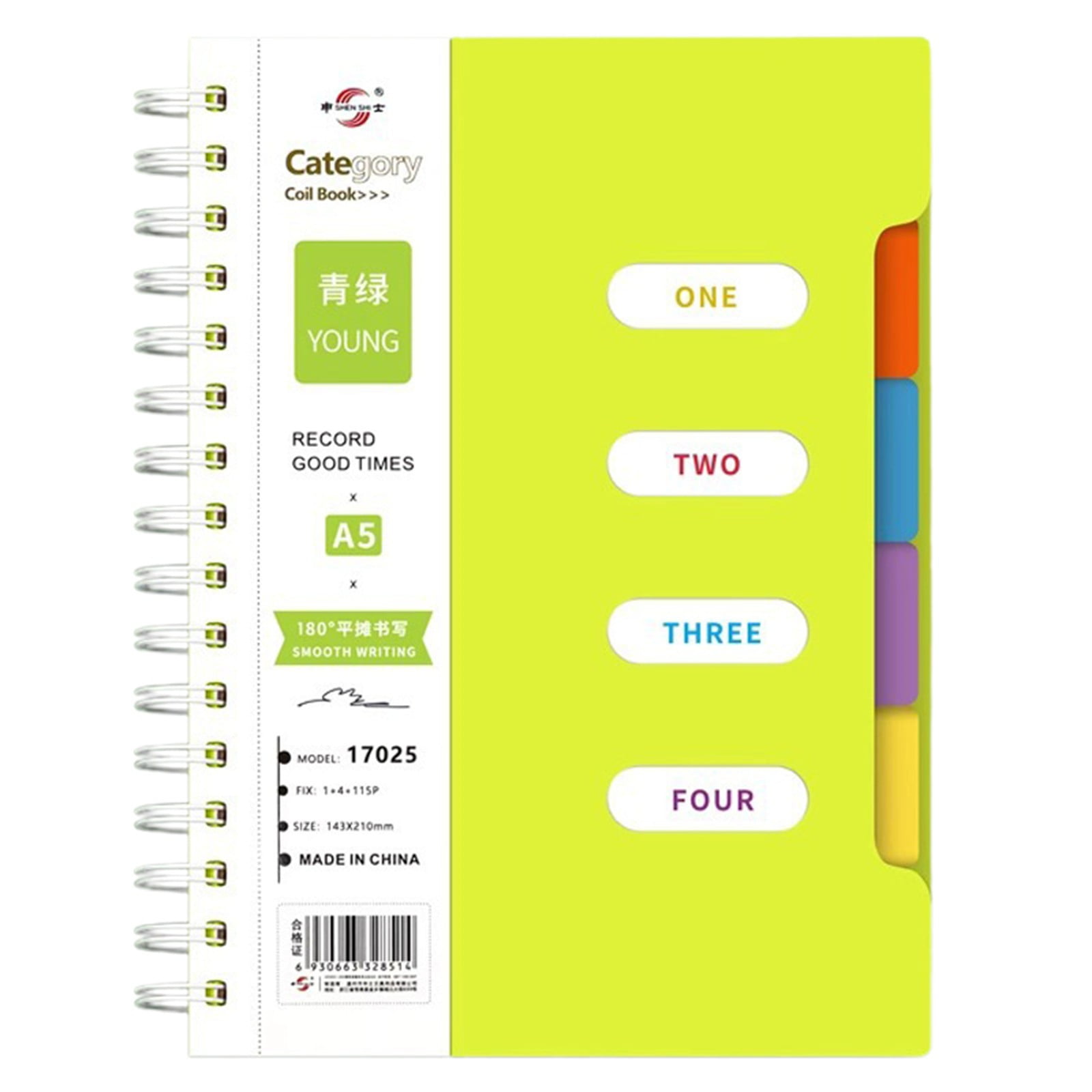 BKBP 4 Subject Notebook with Dividers Tabs Organization System Multi ...