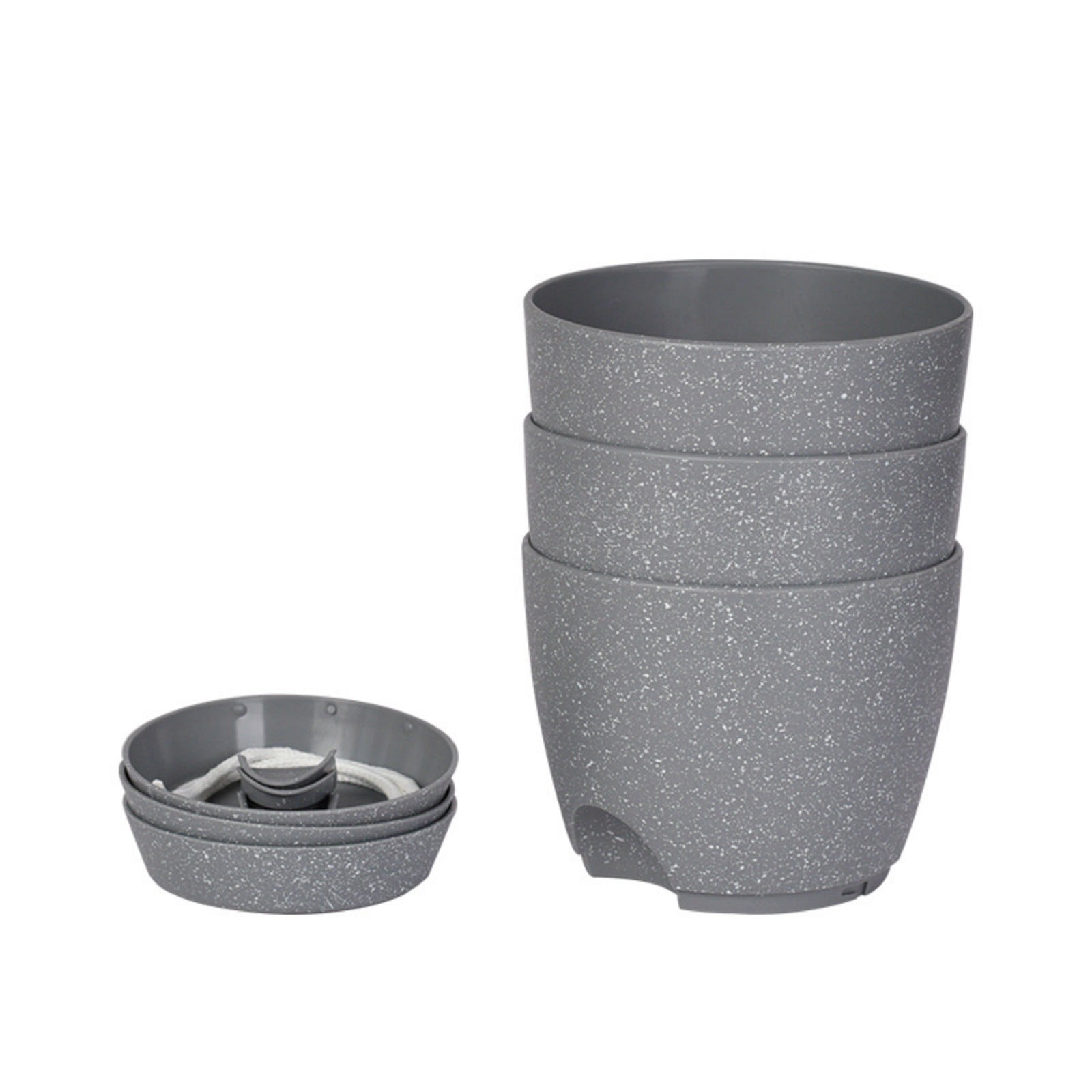 BKBP 6.5 Inch Self Watering Pots, Set of 3 Plastic Planters with Mesh ...