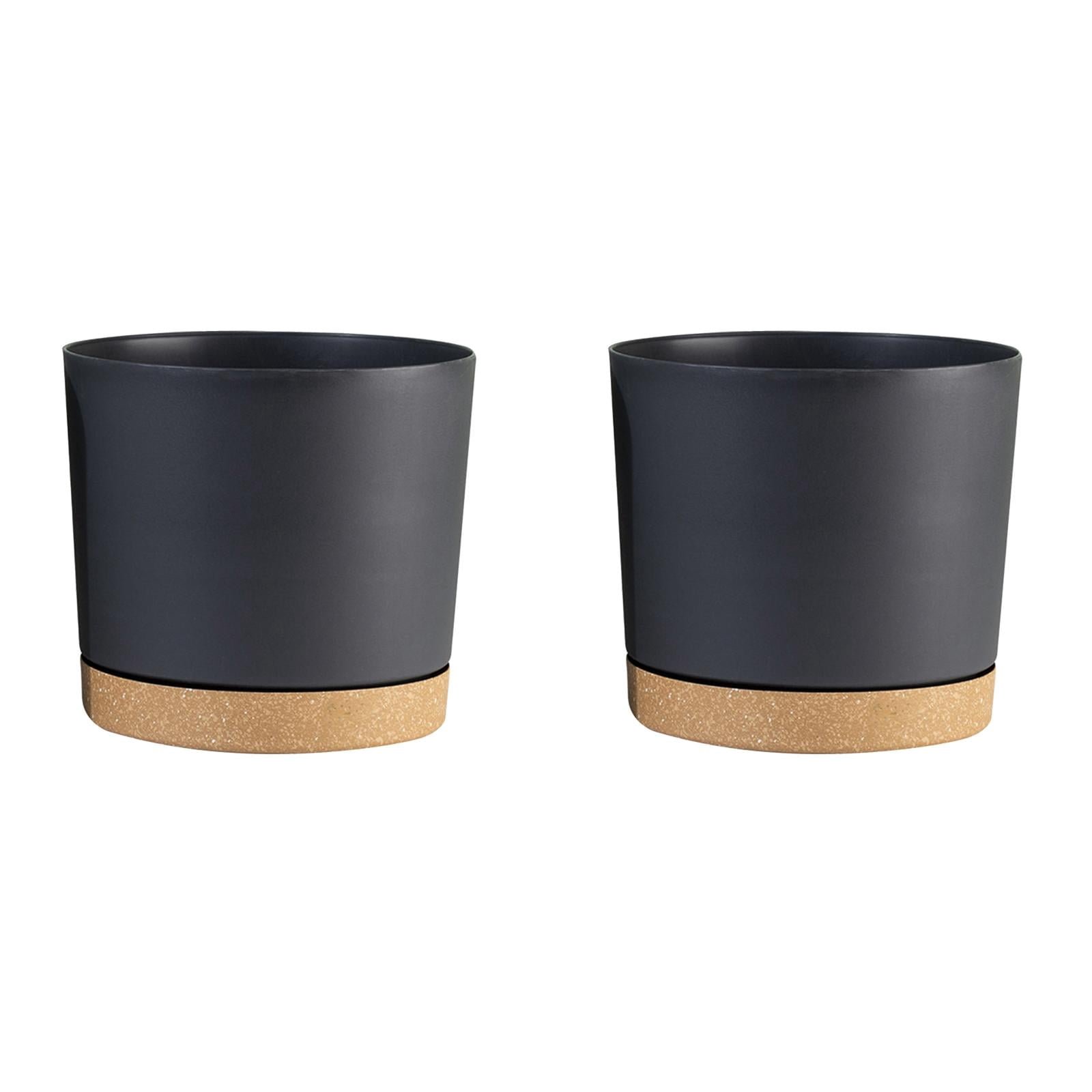 BKBP 8 Inch Pots with Drainage Holes & Removable Base Saucer - Modern ...