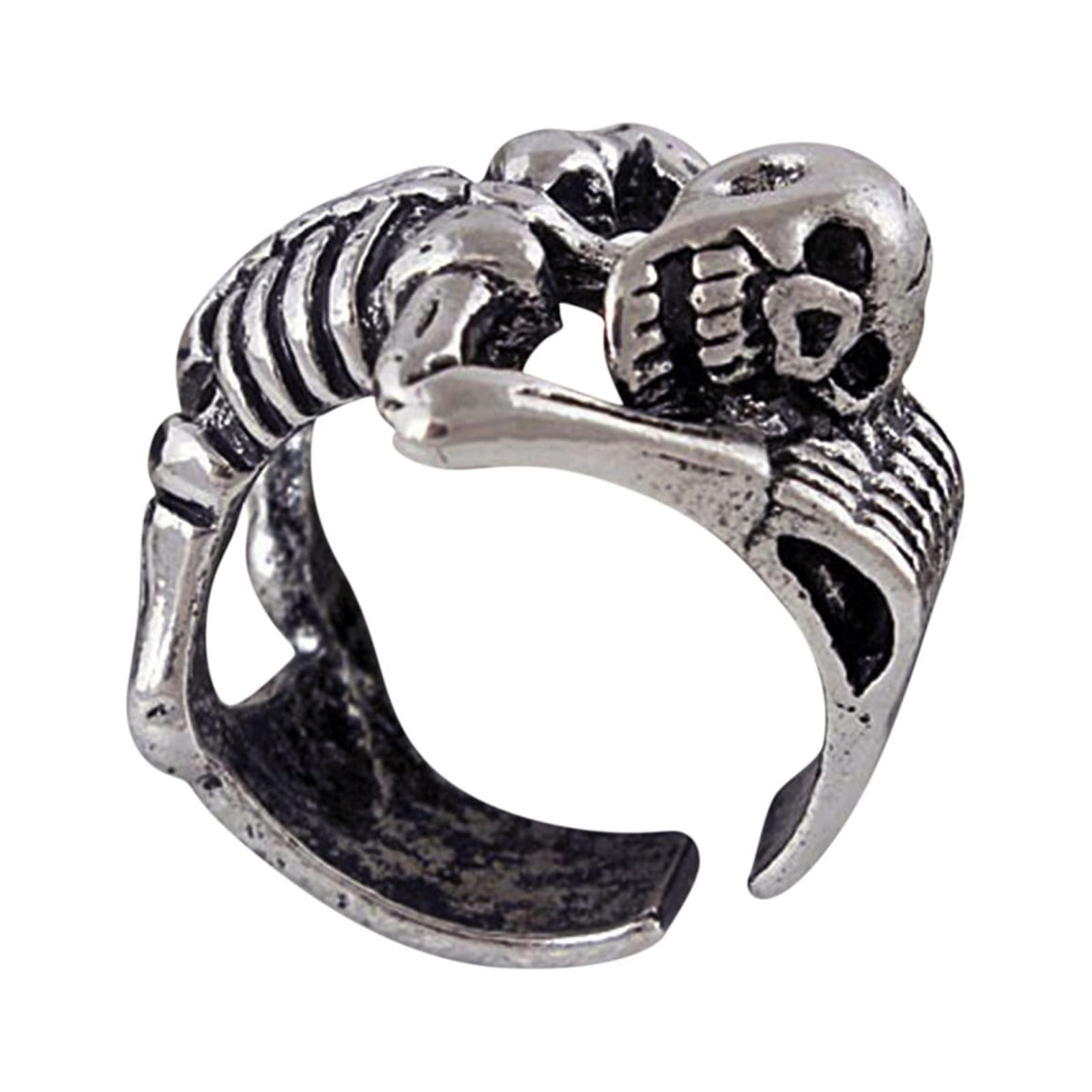 BKBP Adjustable Opening Skull Head Hugging Men and Women Women Body Hugging Rings Rings Men the ...