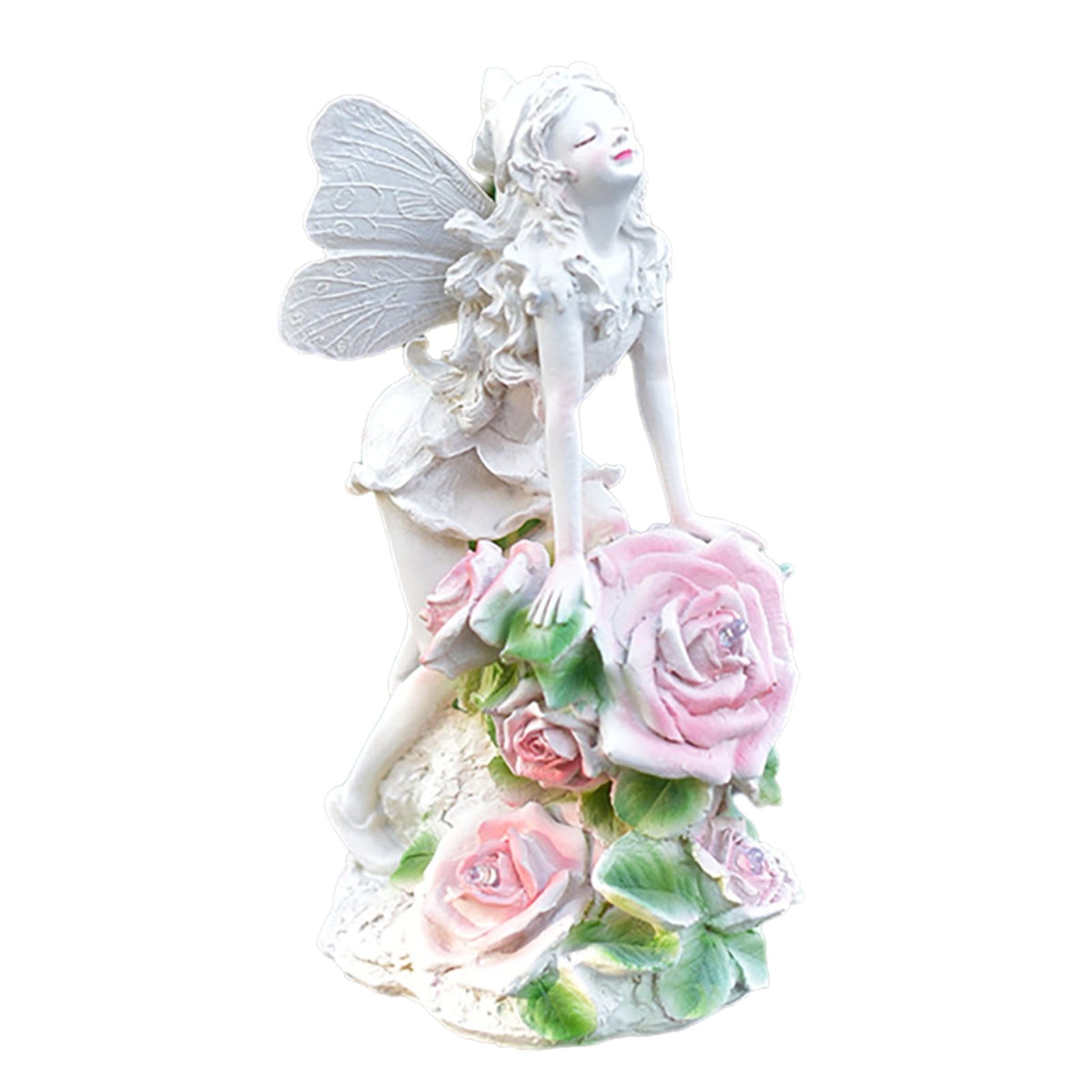 BKBP Angel Garden Statue Outdoor, Solar Powered Resin Garden Sculptures ...