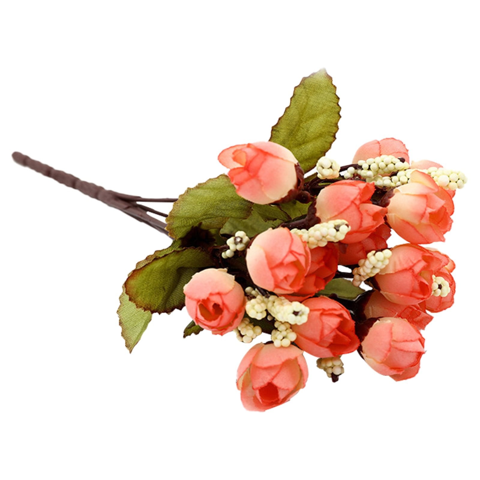 BKBP Artificial Roses Flowers Fake Silk Rose Bouquet 15 Heads of ...