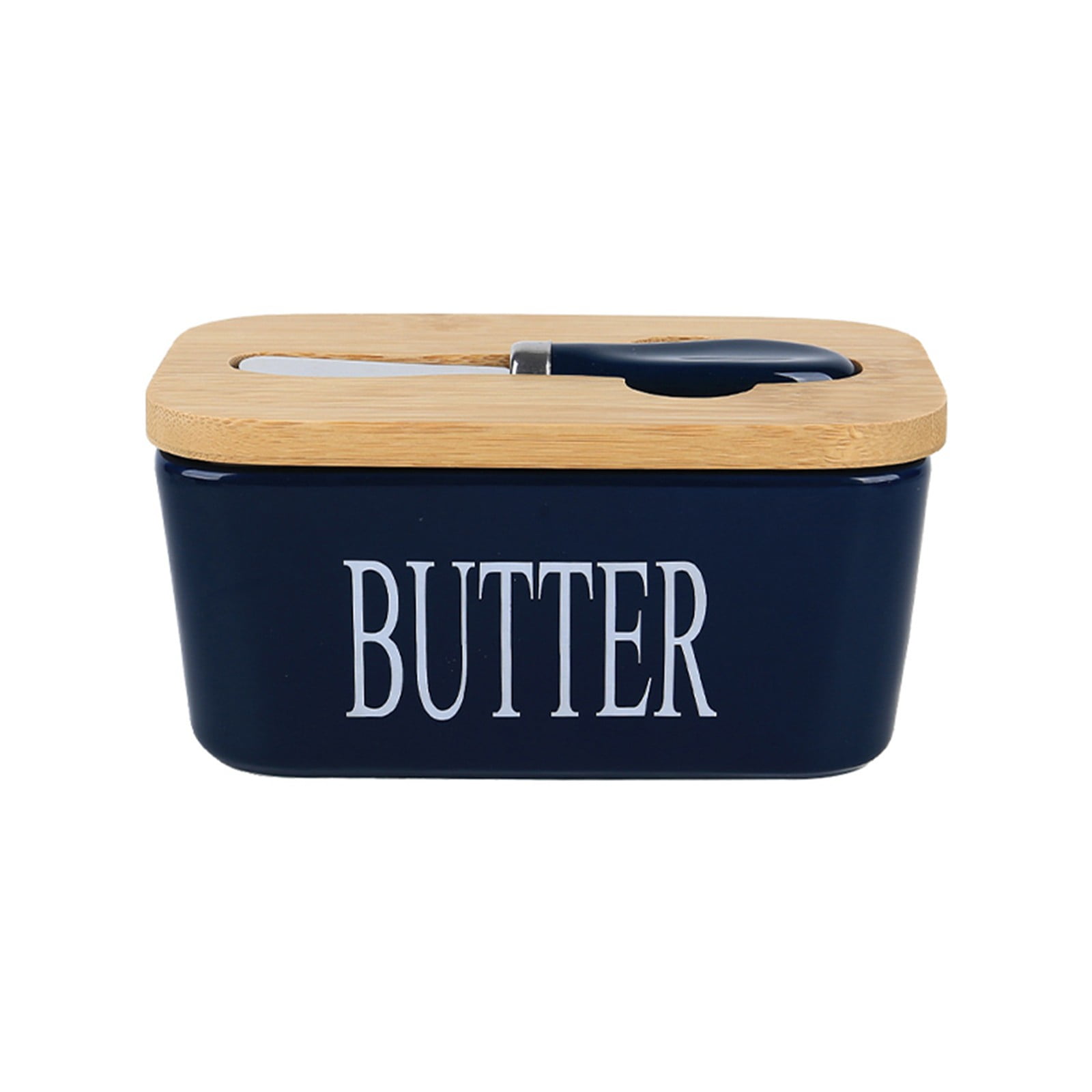 BKBP Ceramic Butter Dish with Airtight Lid - 600ml Large Capacity Food ...