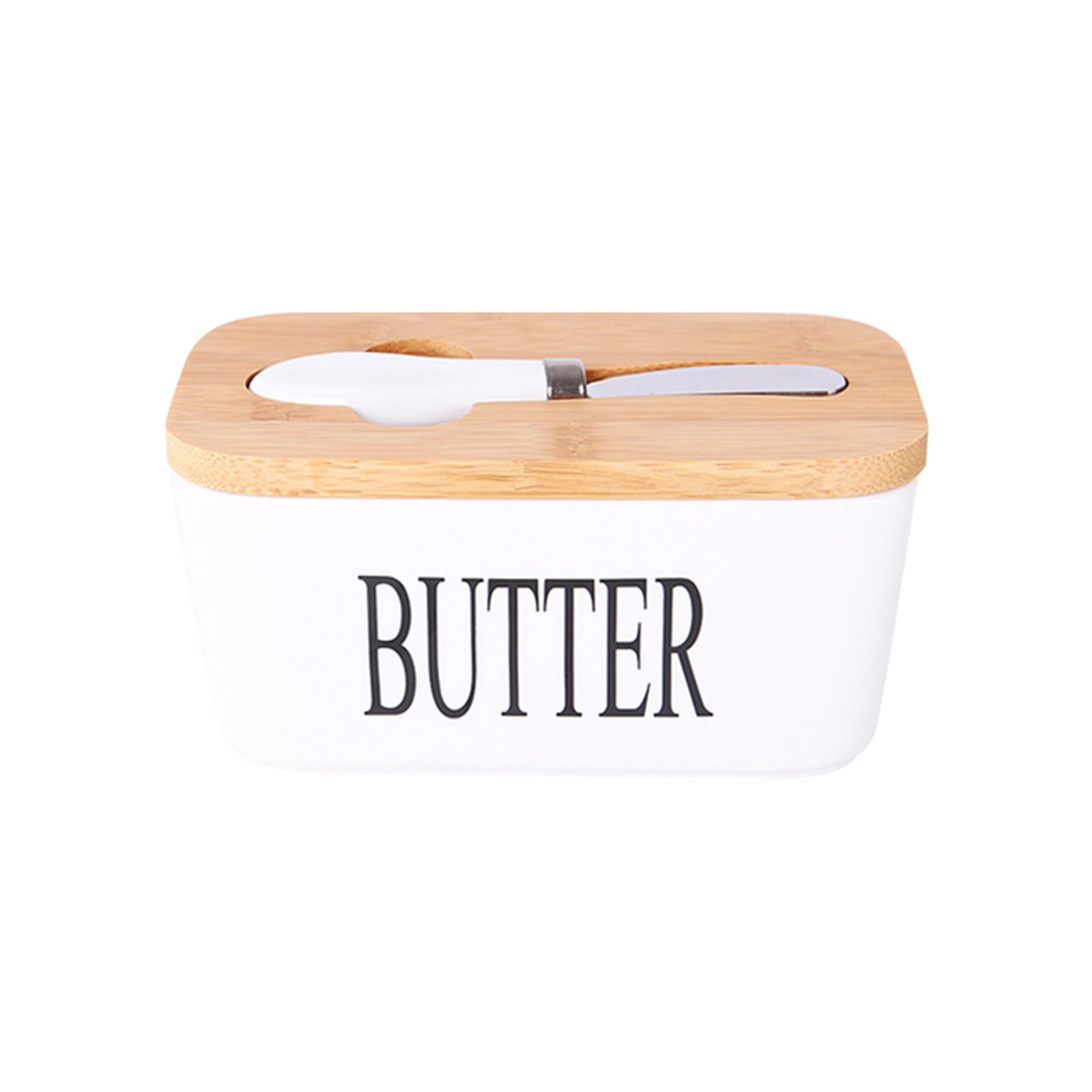 BKBP Ceramic Butter Dish with Airtight Lid - 600ml Large Capacity Food ...
