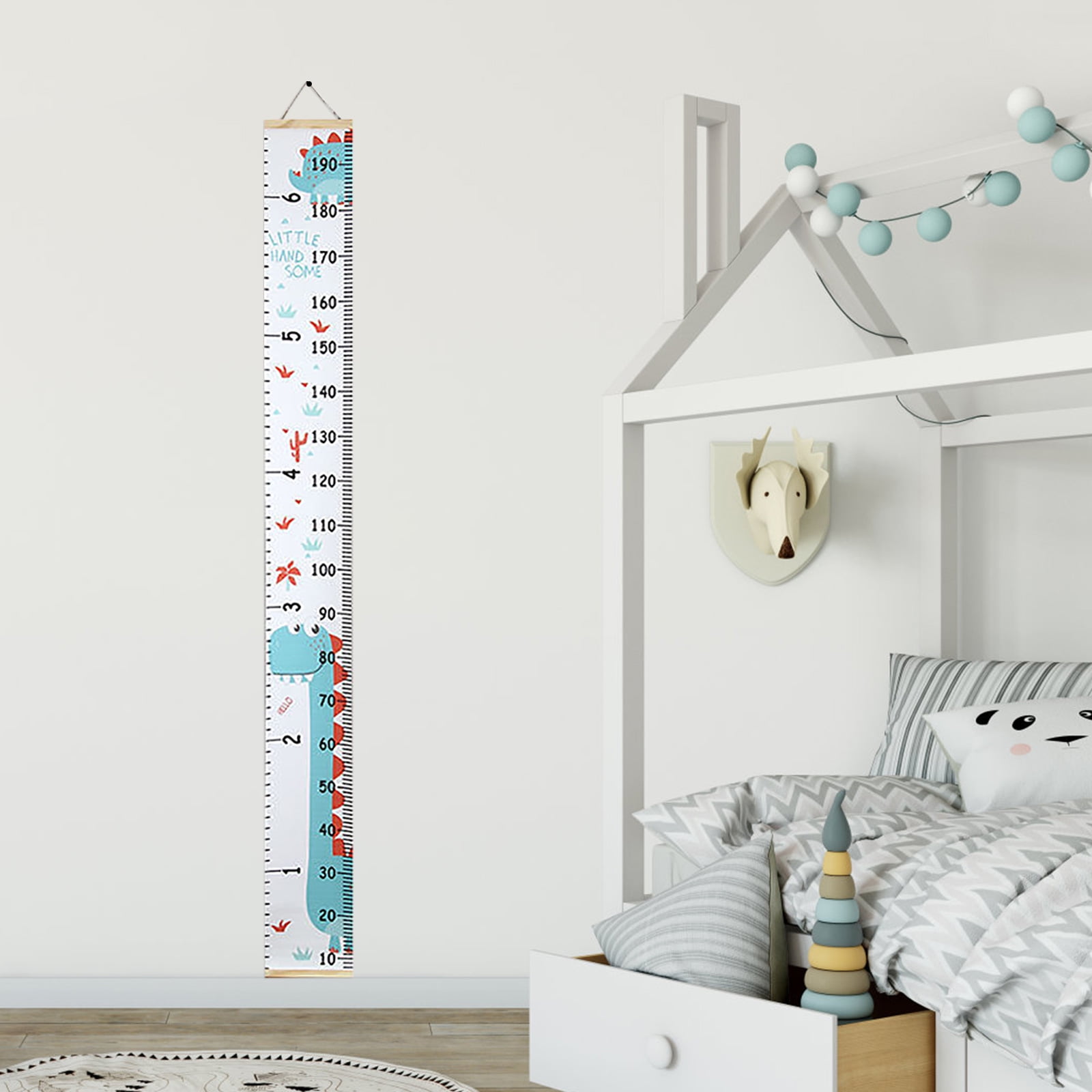 BKBP Children's Cartoon Baby Kids Growth Chart Record Wood Frame Height ...