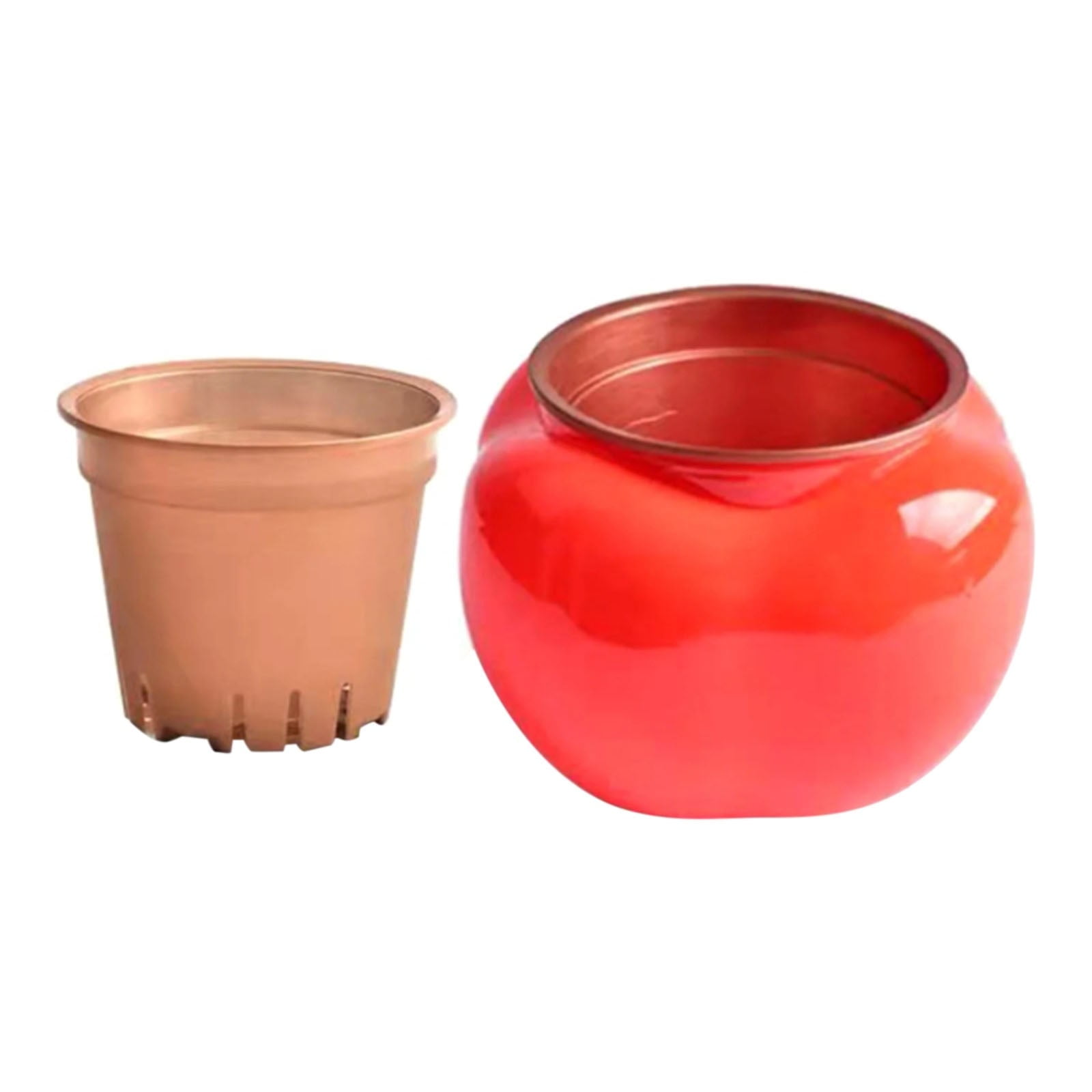BKBP Plant Pots with Drainage Hole Double Layer Plastic Flower Pots ...