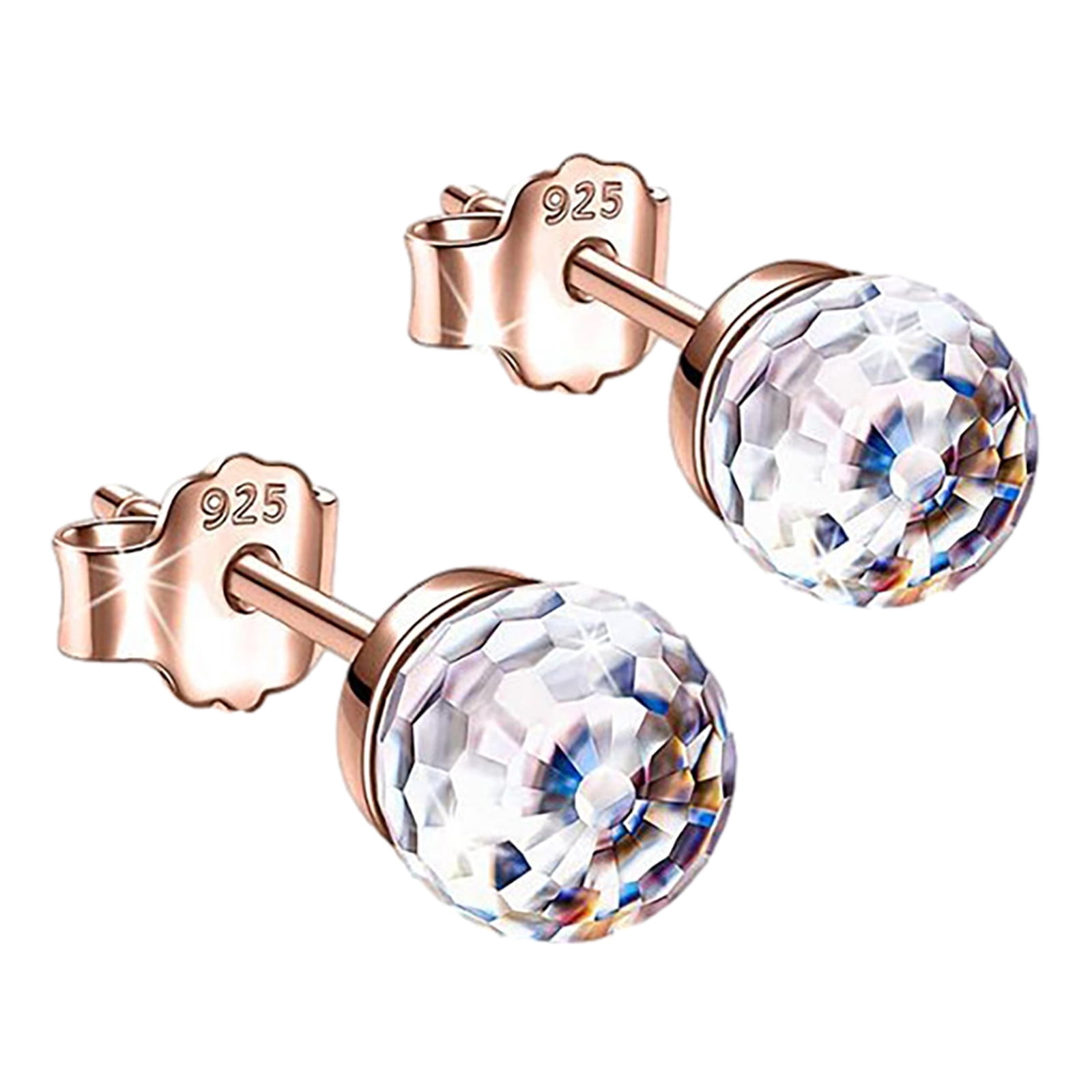 BKBP Colorful Crystal Ball 925 Silver Needle Christmas Birthday Gift ...