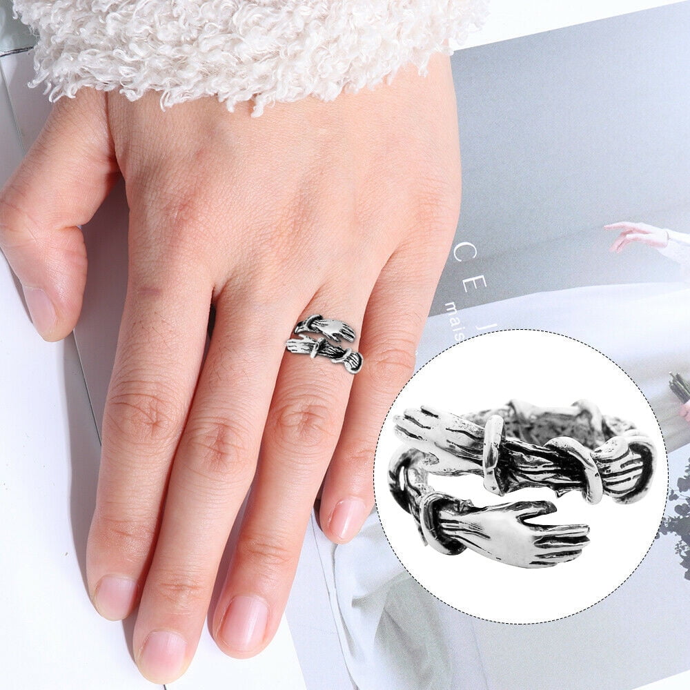 BKBP Creative Romantic Sweet Hands Love Hug Ring Couple Ring Couple ...