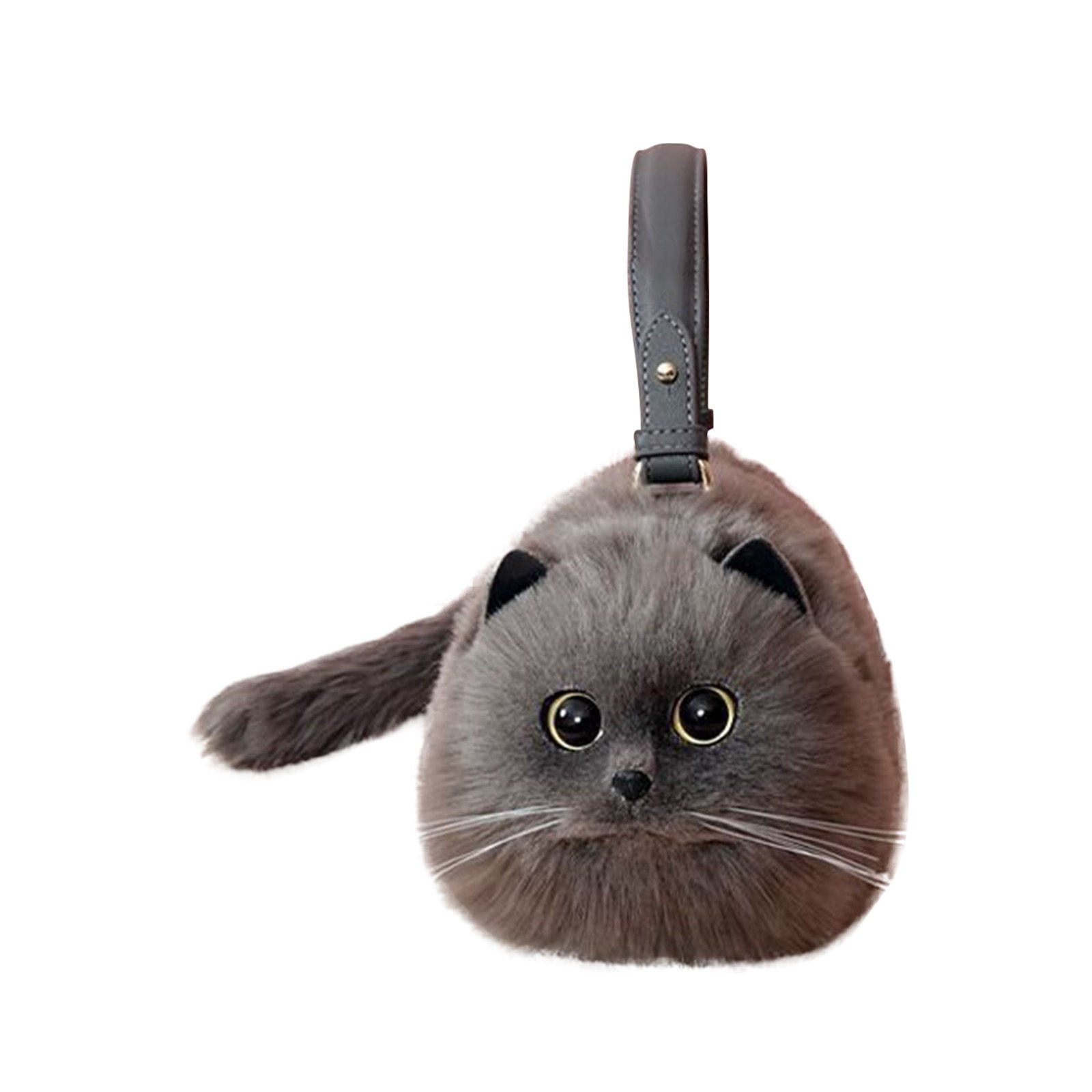 BKBP Furry Cat Purse, Kitty Purse, Kitty Cat Bag, Cat Shaped Shoulder ...