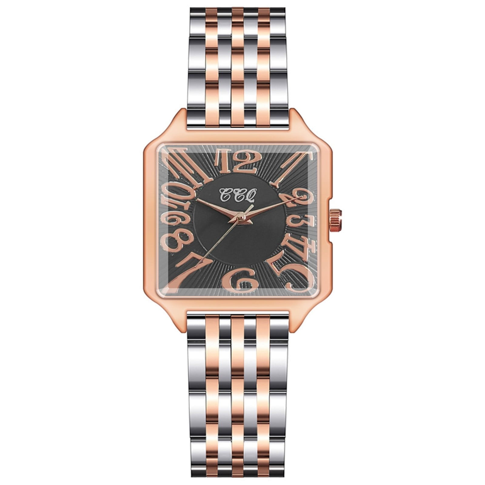 BKBP Gold Steel Band Simple Digital Face Women's Watch Steel Steel Band ...
