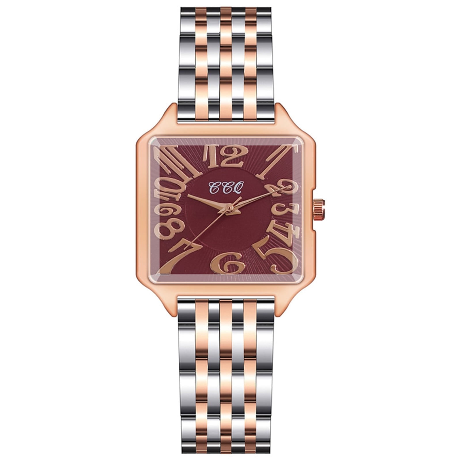 BKBP Gold Steel Band Simple Digital Face Women's Watch Steel Steel Band ...