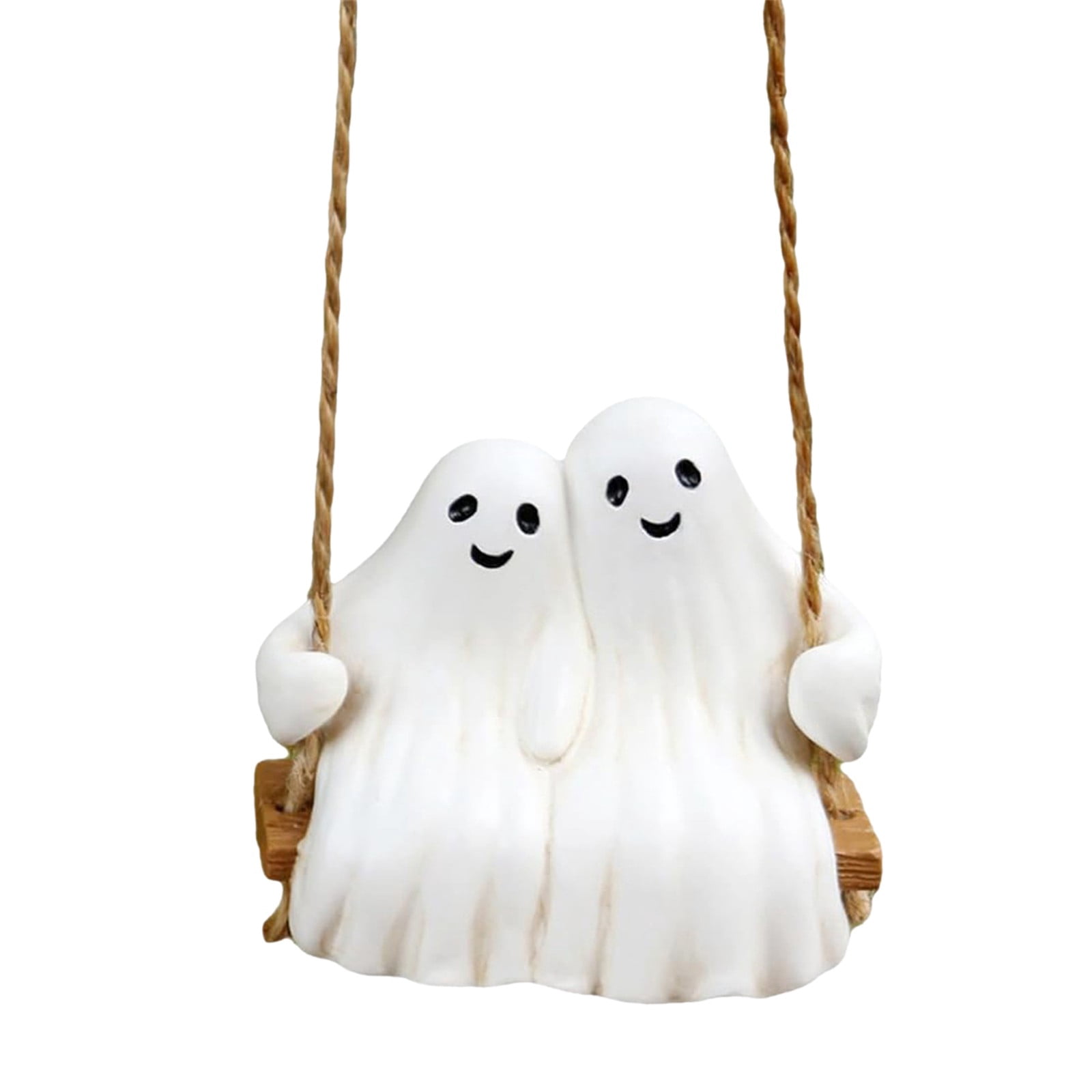 BKBP Halloween Couple Swing Statue Resin White Ghost Figurines Swinging ...