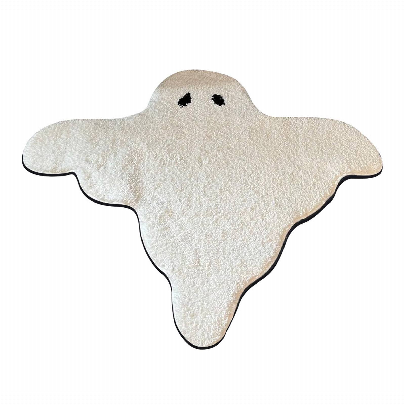 BKBP Halloween Ghost Shaped Bath Mat, White Non-Slip Carpet Small Rug ...