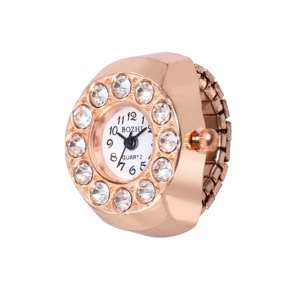 BKBP Ladies Ring Watch Rose Gold Ring Quartz Watch Dial Creative Quartz ...