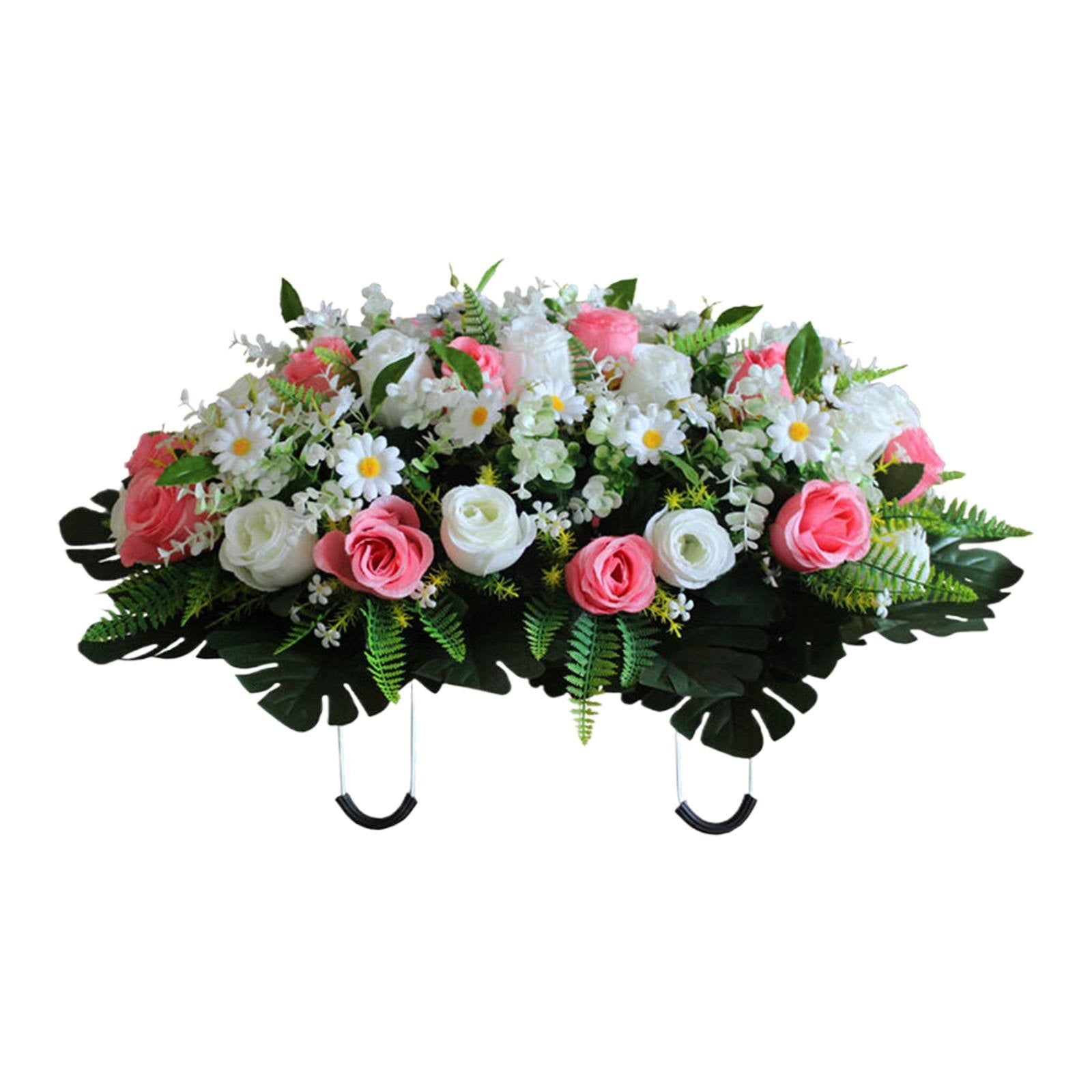 BKBP Large Artificial Cemetery Flower Saddle - Fade-Proof Memorial ...