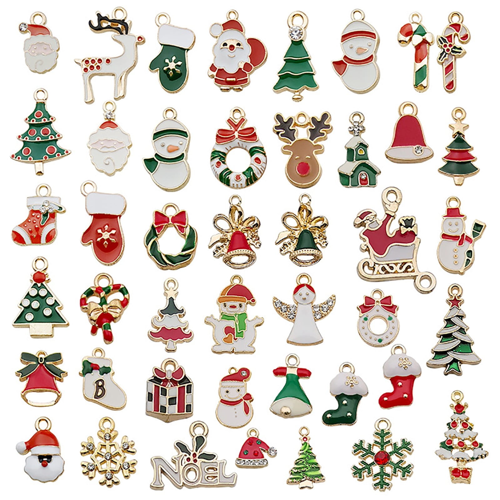 BKBP Mini Resin Christmas Ornaments Set,Rustic Christmas Decorations ...