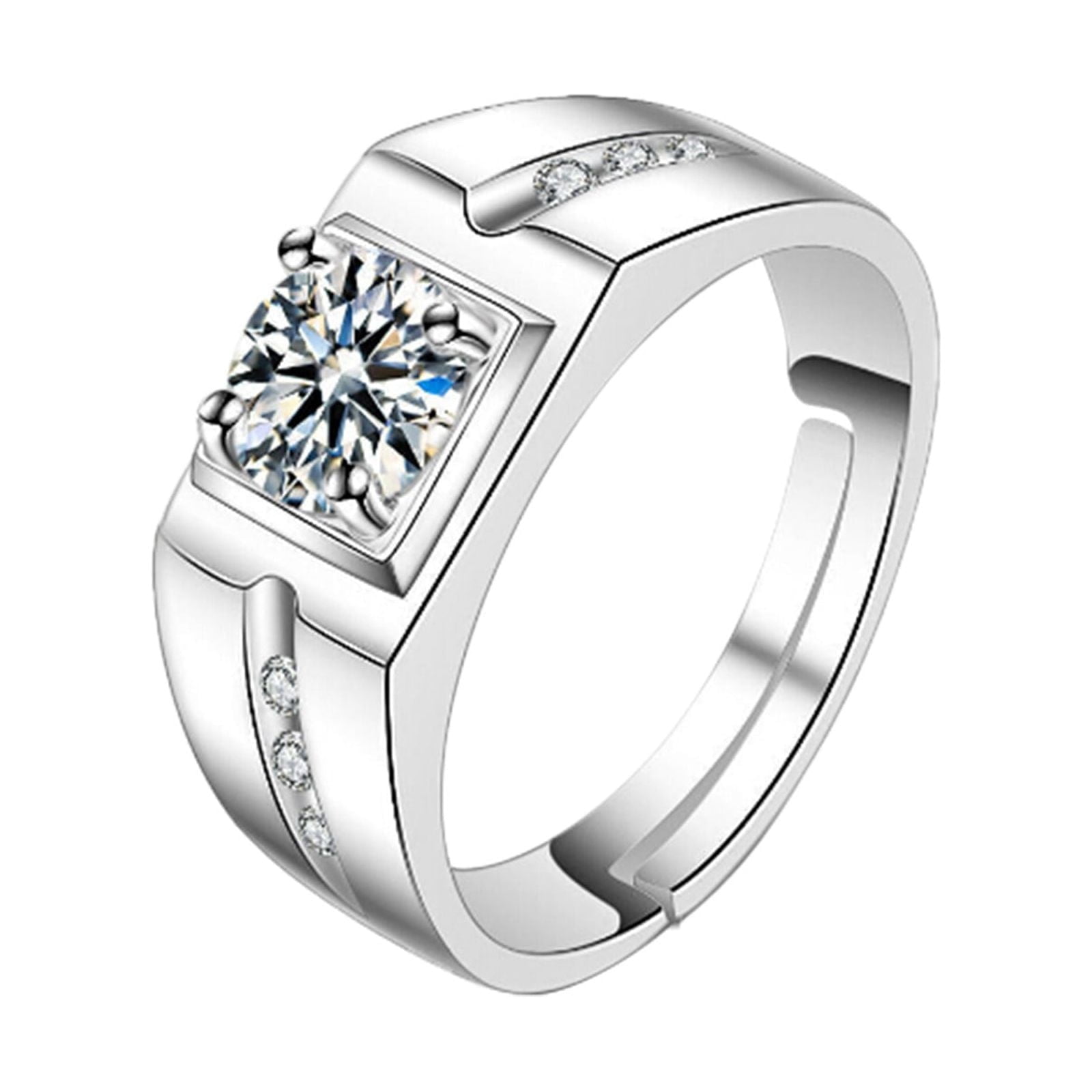 BKBP Moissanite Diamond Ring for Men and Women, Adjustable Wedding ...