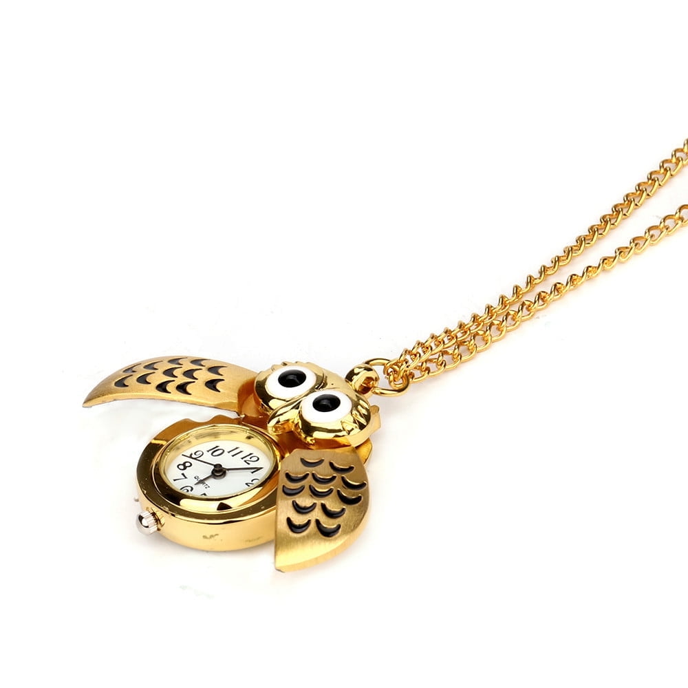 BKBP Potbelly Owl Pocket Watch Pocket Slide Owl Watch Vintage Necklace ...