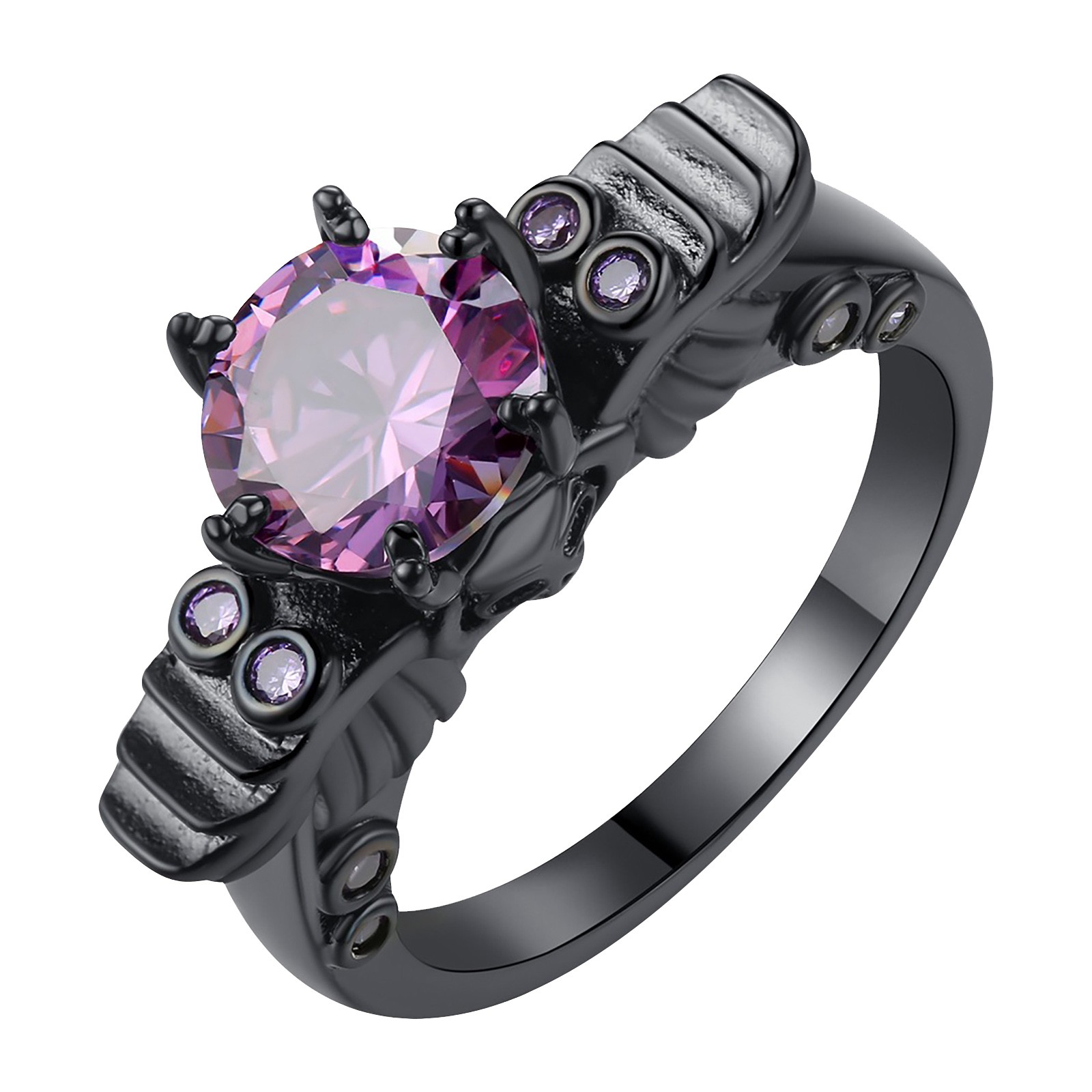 BKBP Punk Style Skull Ring Men's and Women's Black Ring Trend Women ...