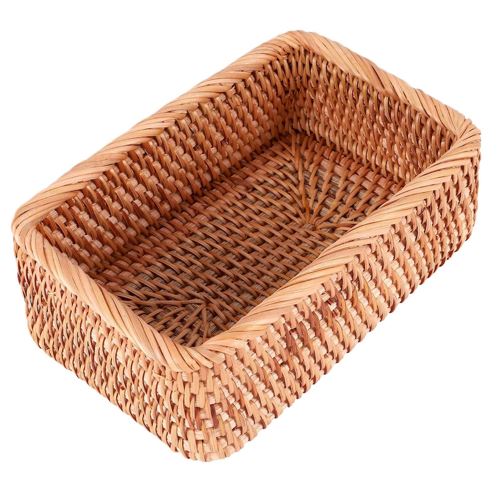 BKBP Rattan Storage Baskets Rectangle Woven Bread Basket Rectangular ...