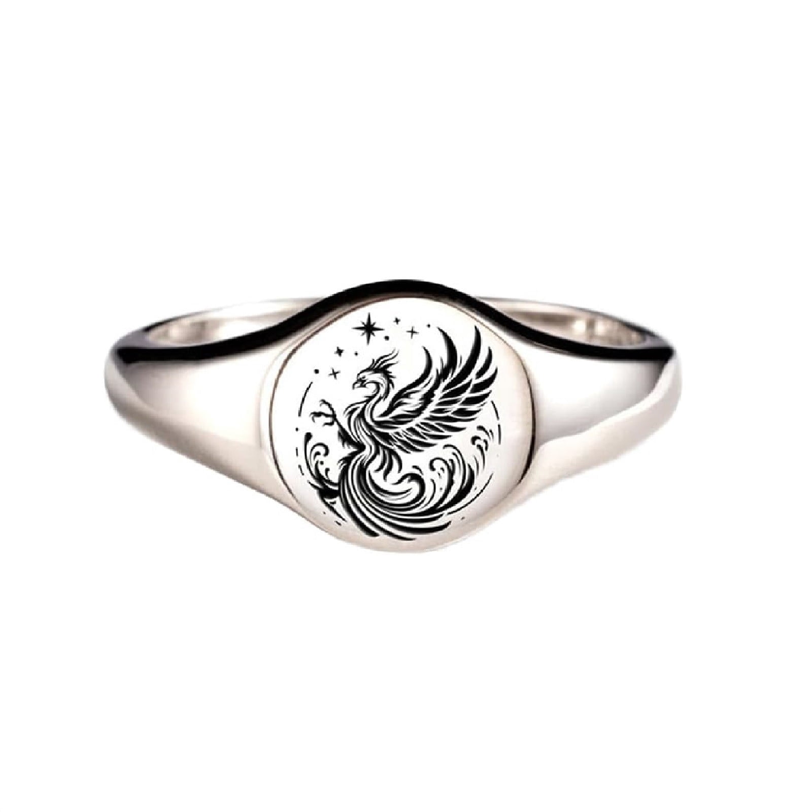 BKBP Ring Rise From Signet Inspiring Incentive with Motivational Card Inspirational Bird Jewelry ...