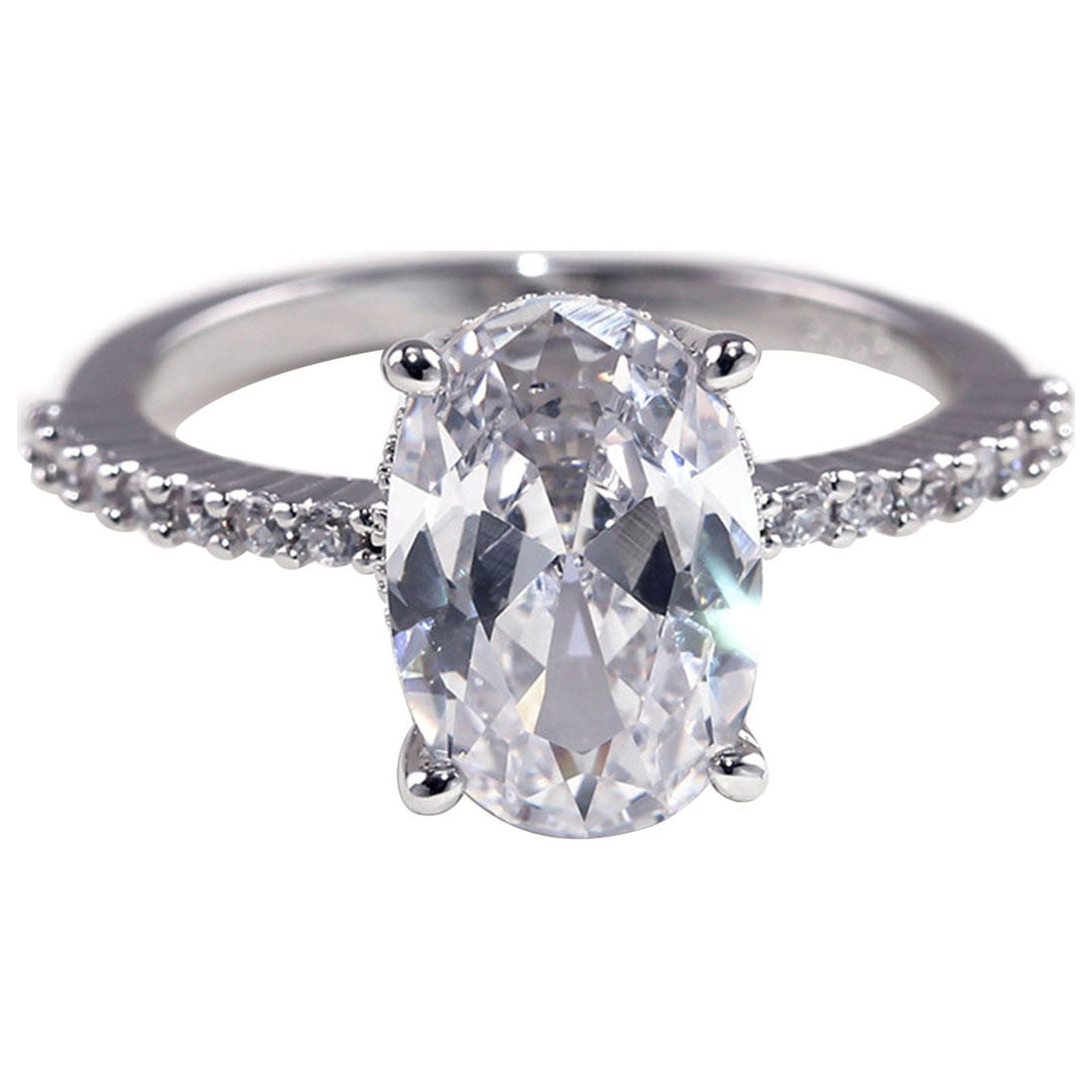 BKBP Round Diamond Jewelry Ring Stone Gift Jewelry Engagement Women ...