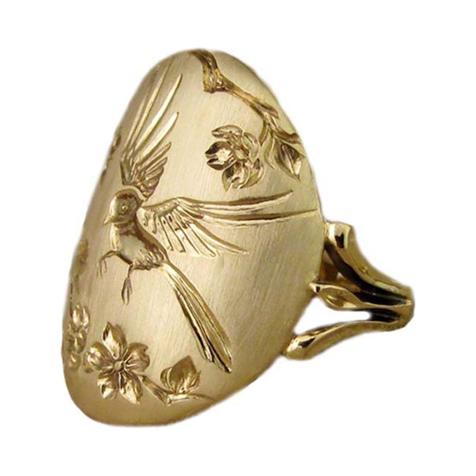 BKBP Stylish Apple Blossom and Bird Pattern Intaglio Seal Style Vintage ...