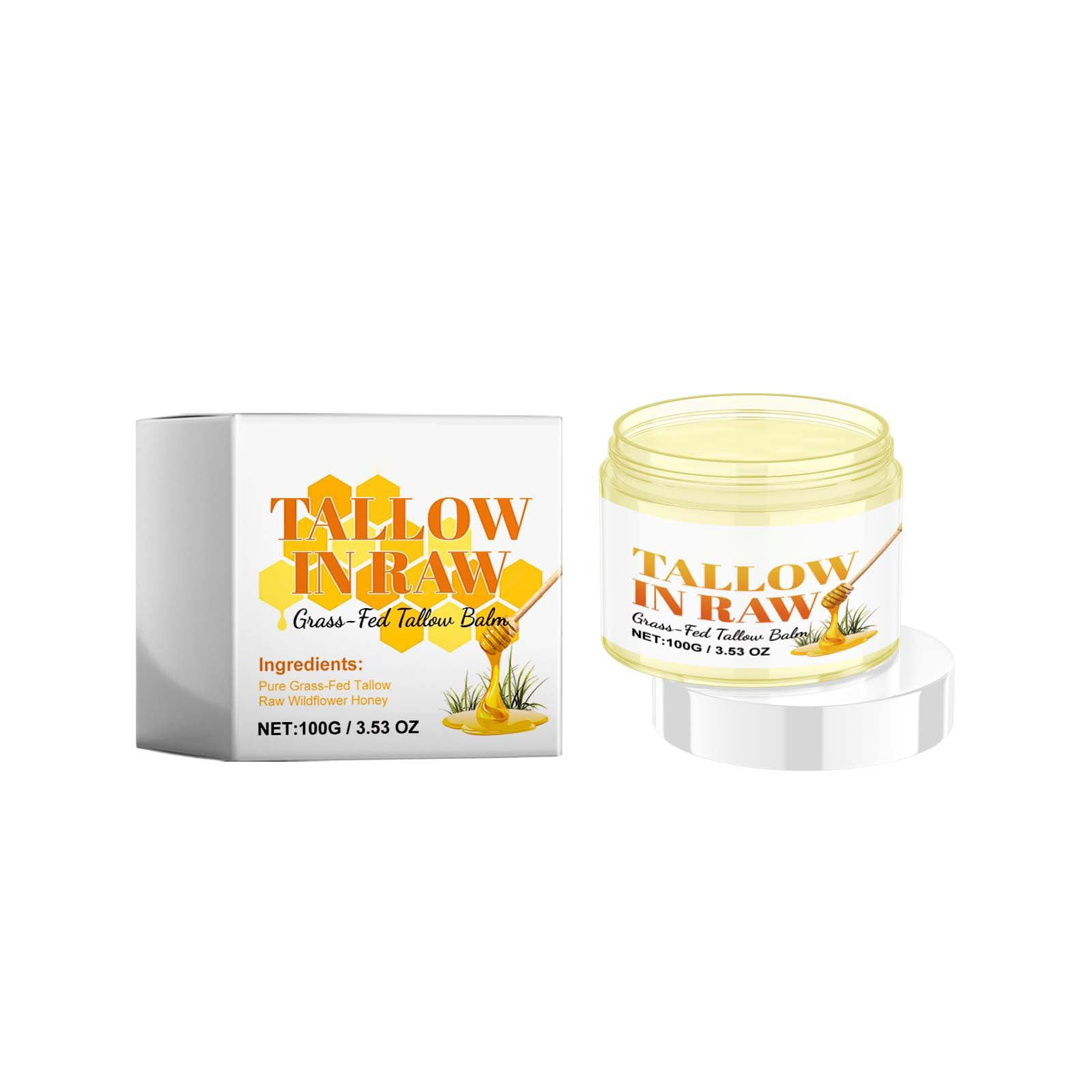 Bkbp Tallow And Honey Balm Organic Grass Fed Tallow Balm With Raw