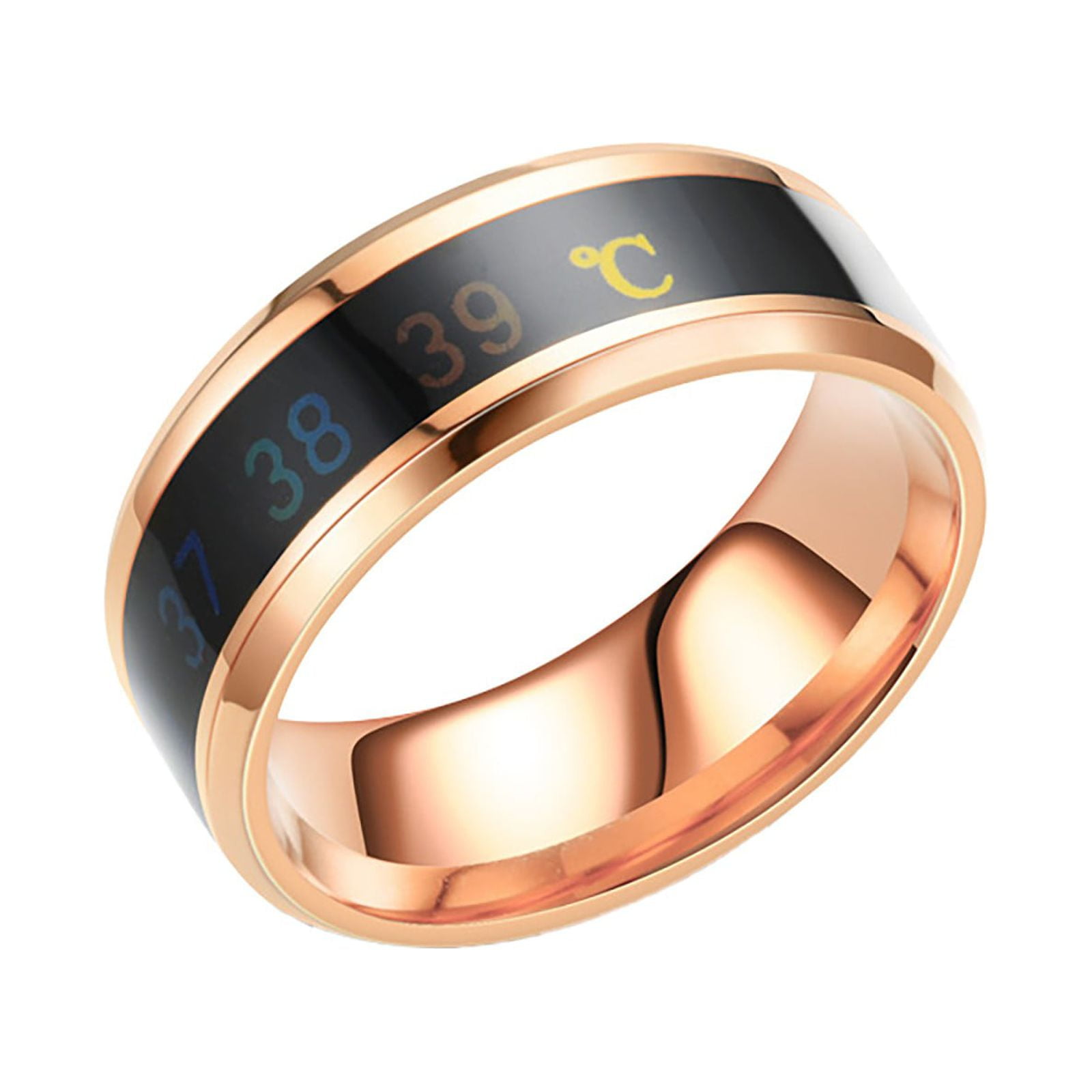 BKBP Temperature Ring Stainless Steel Body Intelligent Sensing Color ...