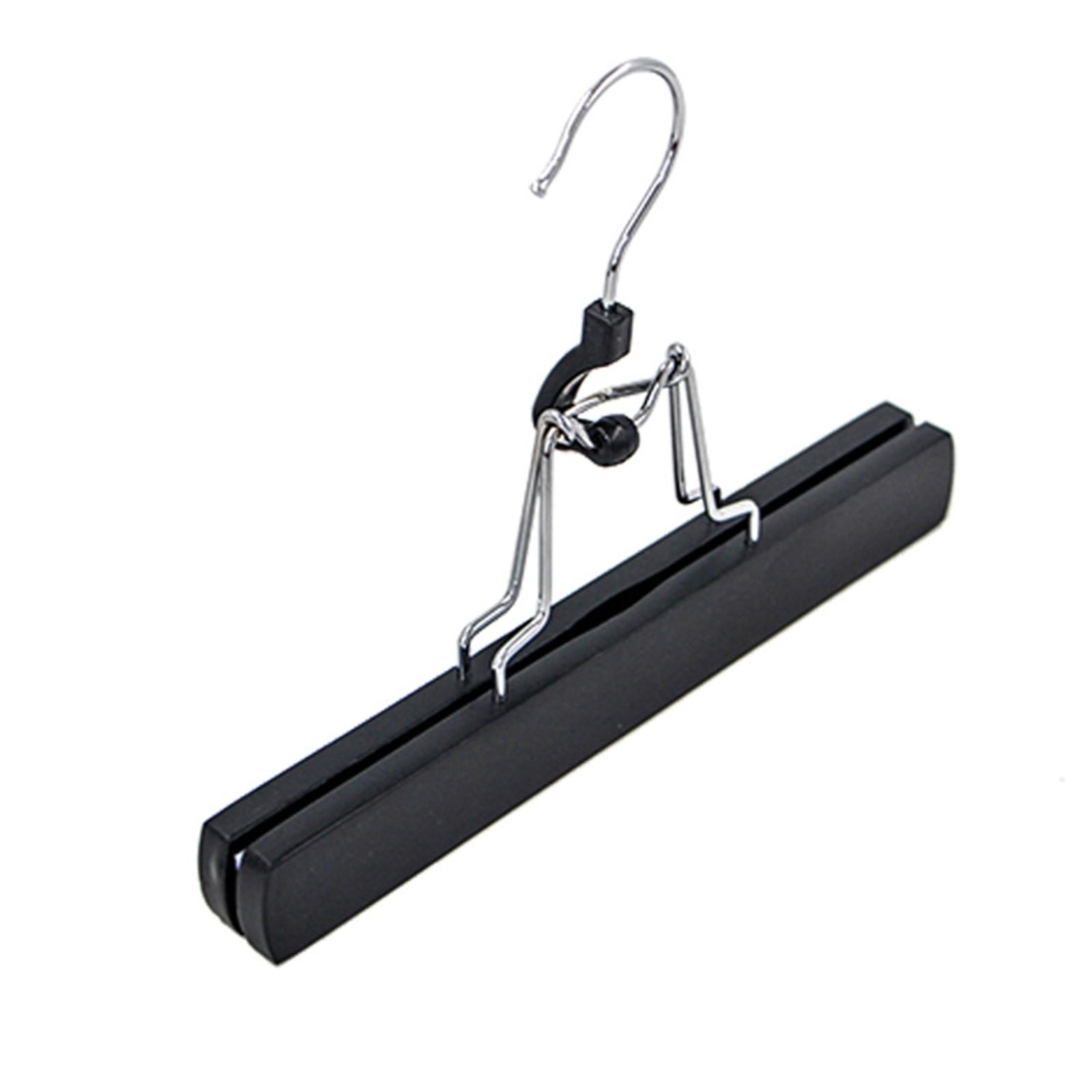 BKBP Wooden Pants Hangers with Clips, 1/3/6PCS Non-Slip Skirt & Trouser ...