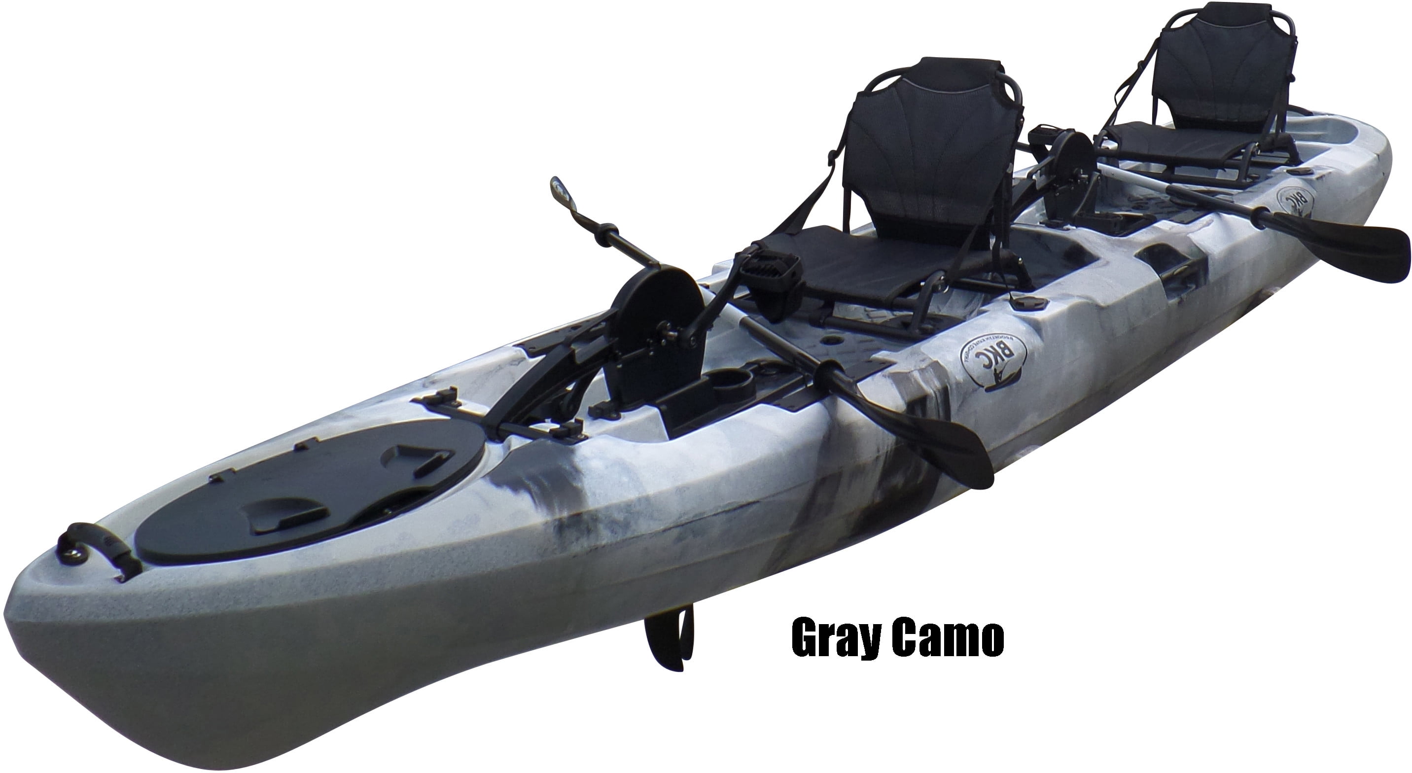 BKC PK14 14' Tandem Sit On Top Pedal Drive Kayak W/ Rudder System, 2 ...