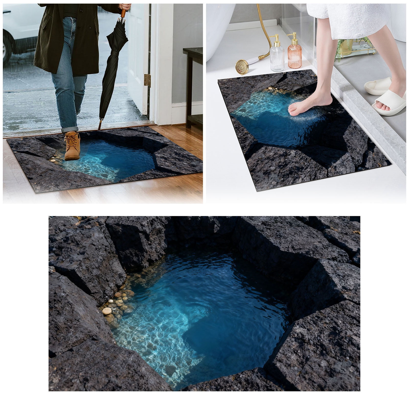 BKER 3D Optical Illusion Rug Hole, 3D Hole Rug That Looks Like a Hole in The Floor, Bottomless ...