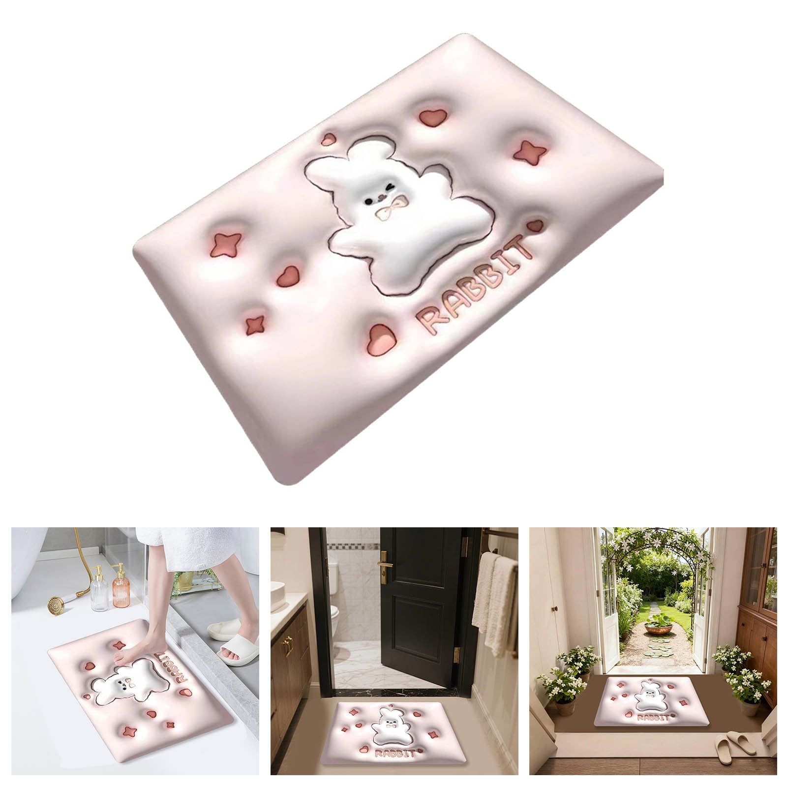 BKER Baccessor Easter Bunny Doormat Rug Rabbit Welcome Outdoor Outside ...