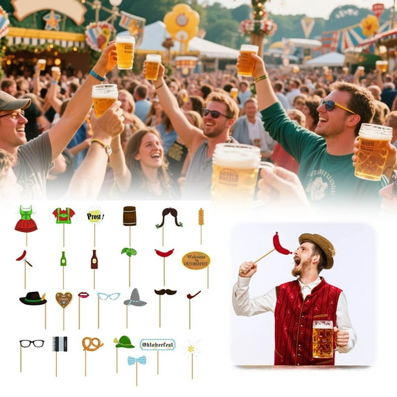 BKER Beer Party Supplies Funny Beer Festival Photo Props Set For Adults ...