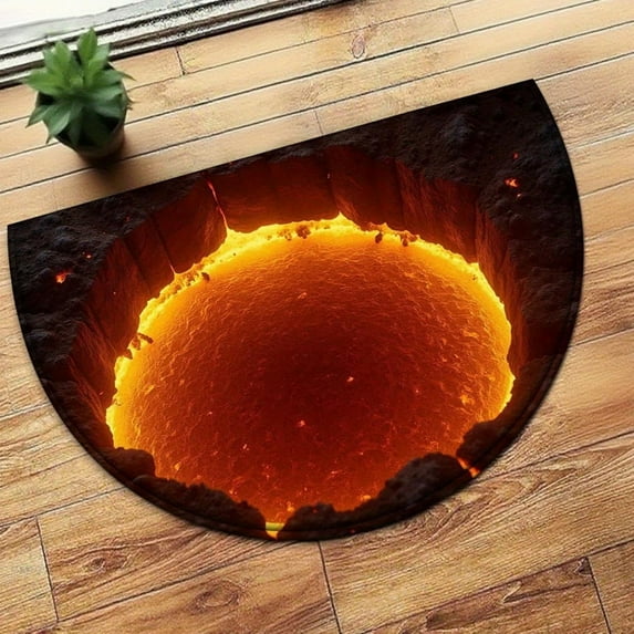 BKER Bottomless Volcano Hole 3D Optical Illusion Rug, Front Door Mat ...