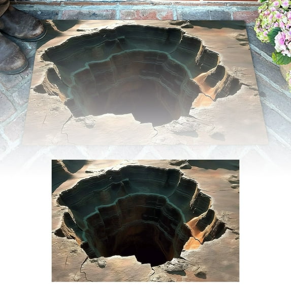 BKER Carpet Bottomless Hole Optical Ilusion Area Rug,3D Vortex Optical ...