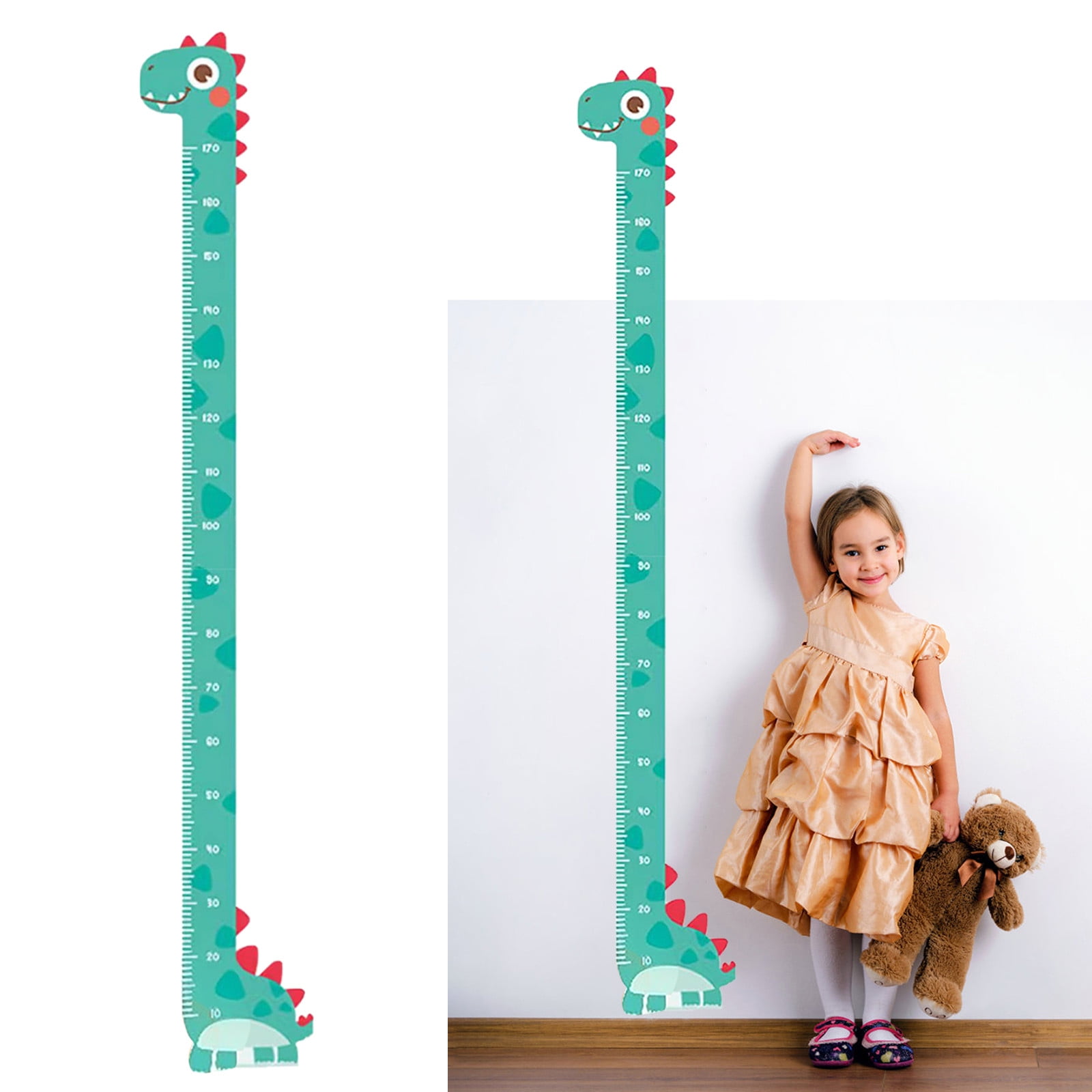 BKER Dinosaur Height Chart Wall Decal Removable Growth Measurement ...