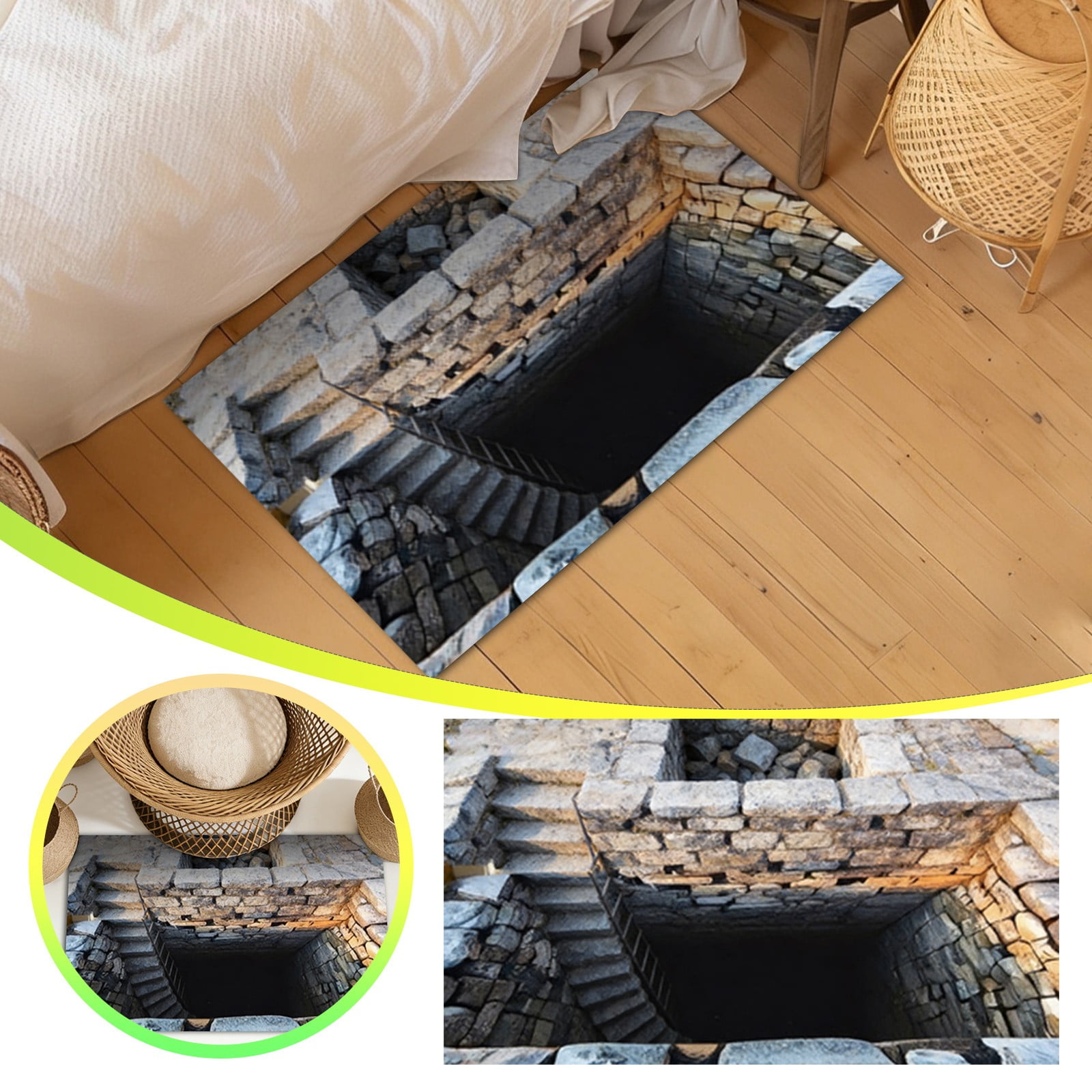 BKER Optical Illusion Rug, 3D Rugs Optical Illusion for Bedroom, Living ...