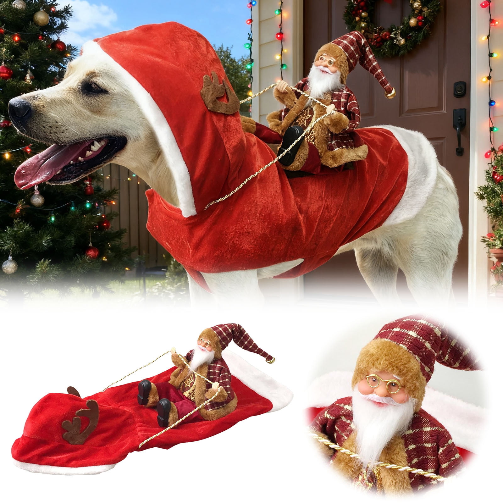 BKER Pet Dog Christmas Costumes Dog Santa Claus Clothes Cute Apparel ...