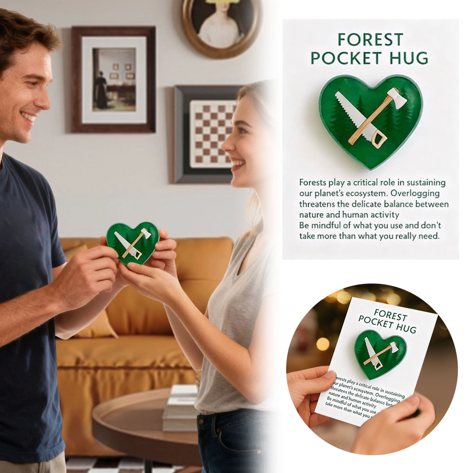 BKER Pocket Hug，Heart Shaped Pocket Hug For Protecting Nature Suitable ...