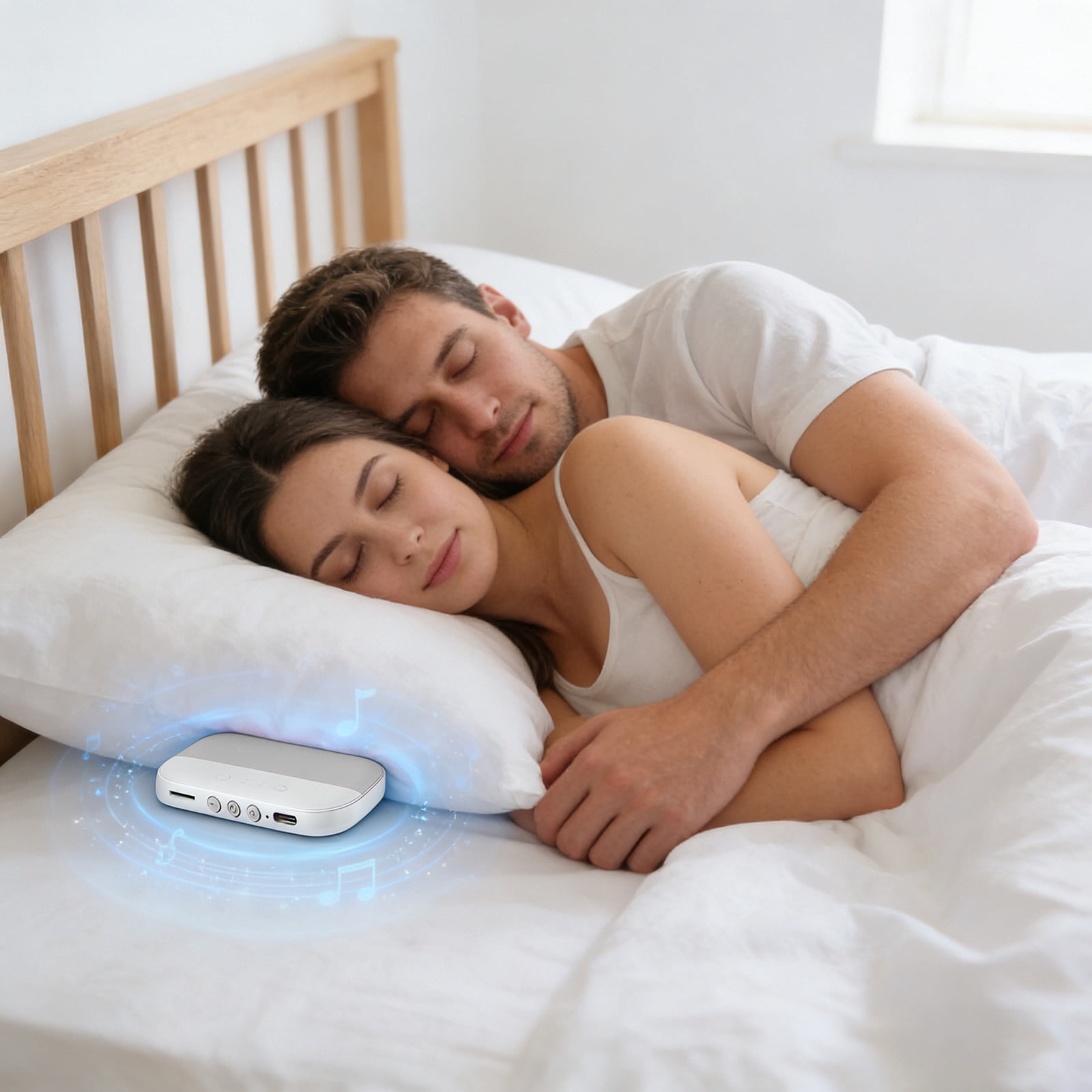 BKER Sleeping Bone Conduction Portable Sleep Aid With Stereo With Timer ...