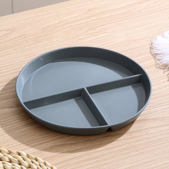 BKER Three Grid Fat Reducing Meal Plate Wheat Straw Fall Household ...