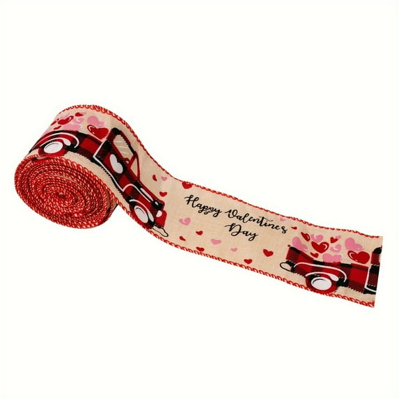 BKER Valentine's Day Decorative Printed Satin Ribbon For Wrapping Party ...