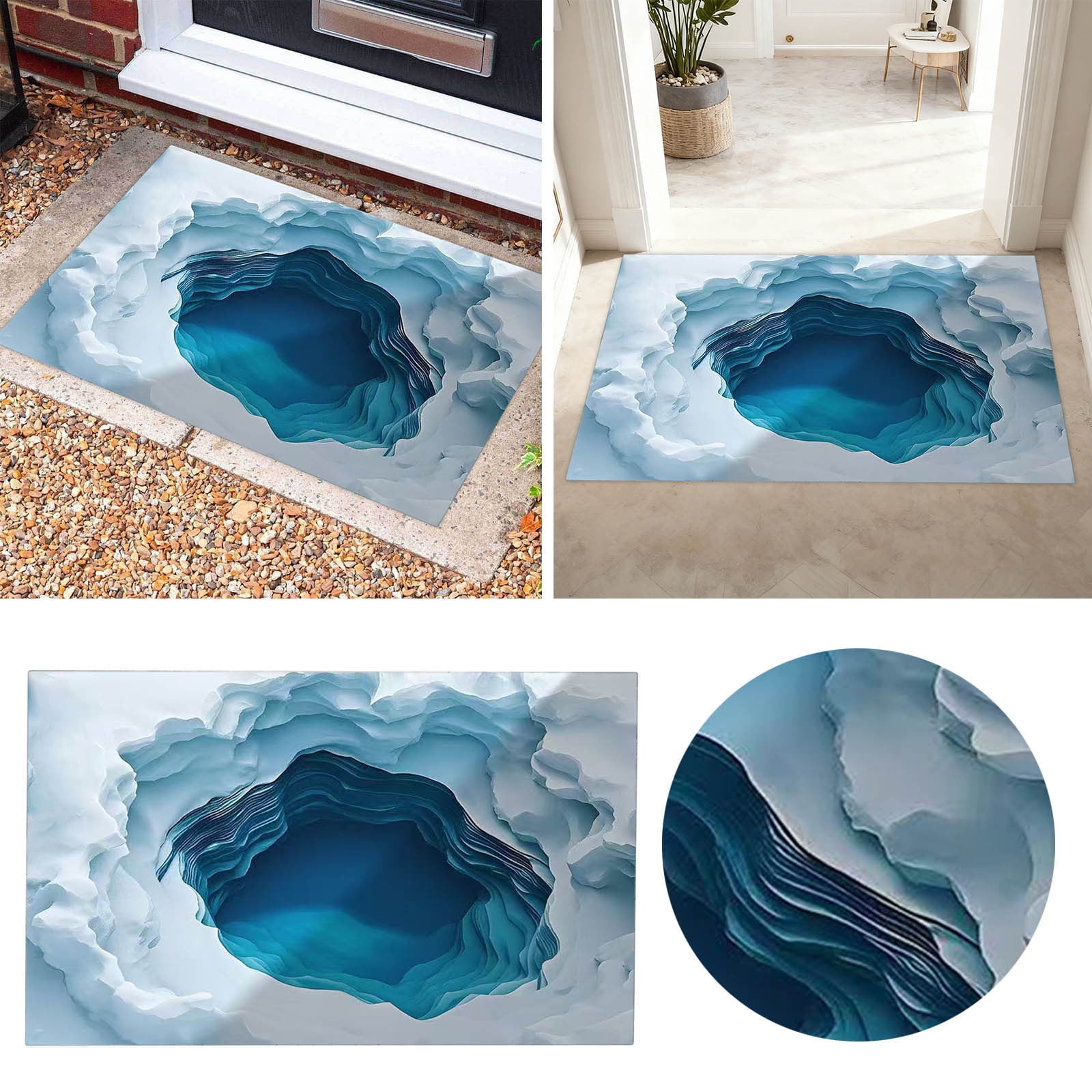 BKER Visual Illusion Endless Abyss Pattern HD Printed Non-Slip Doormat ...
